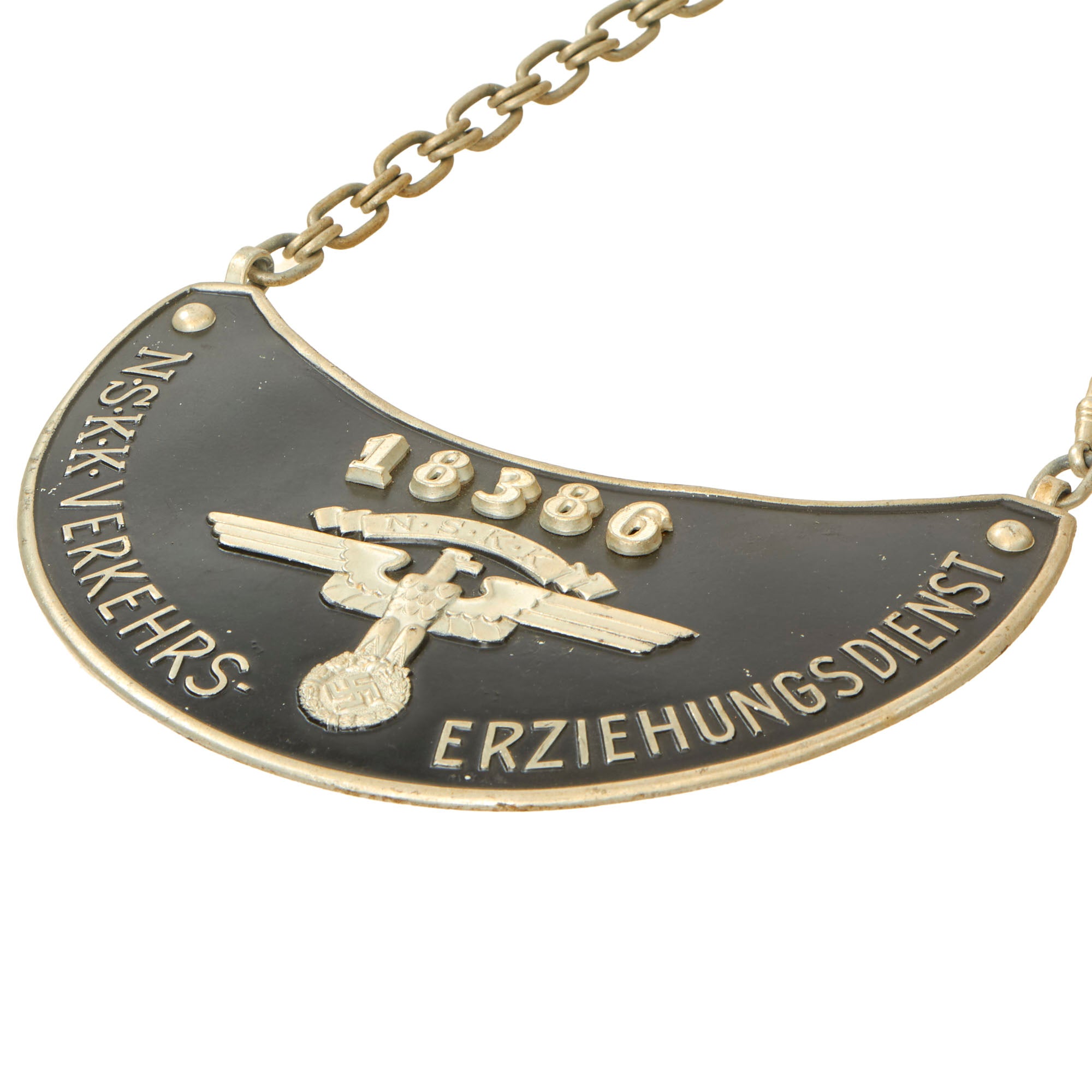 Original German WWII NSKK Traffic Control Service Gorget with Chain ...