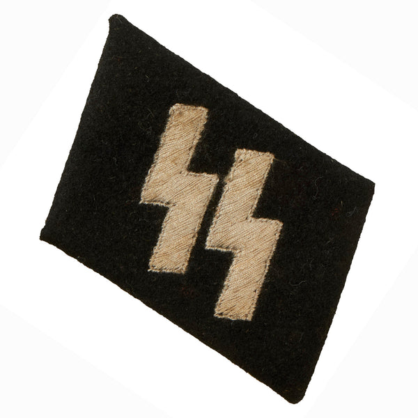 Original German WWII Unissued SS Double Sig Rune Collar Tab - Schutzst ...