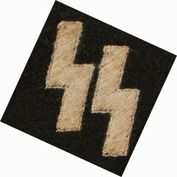 Original German WWII Unissued SS Double Sig Rune Collar Tab - Schutzst ...