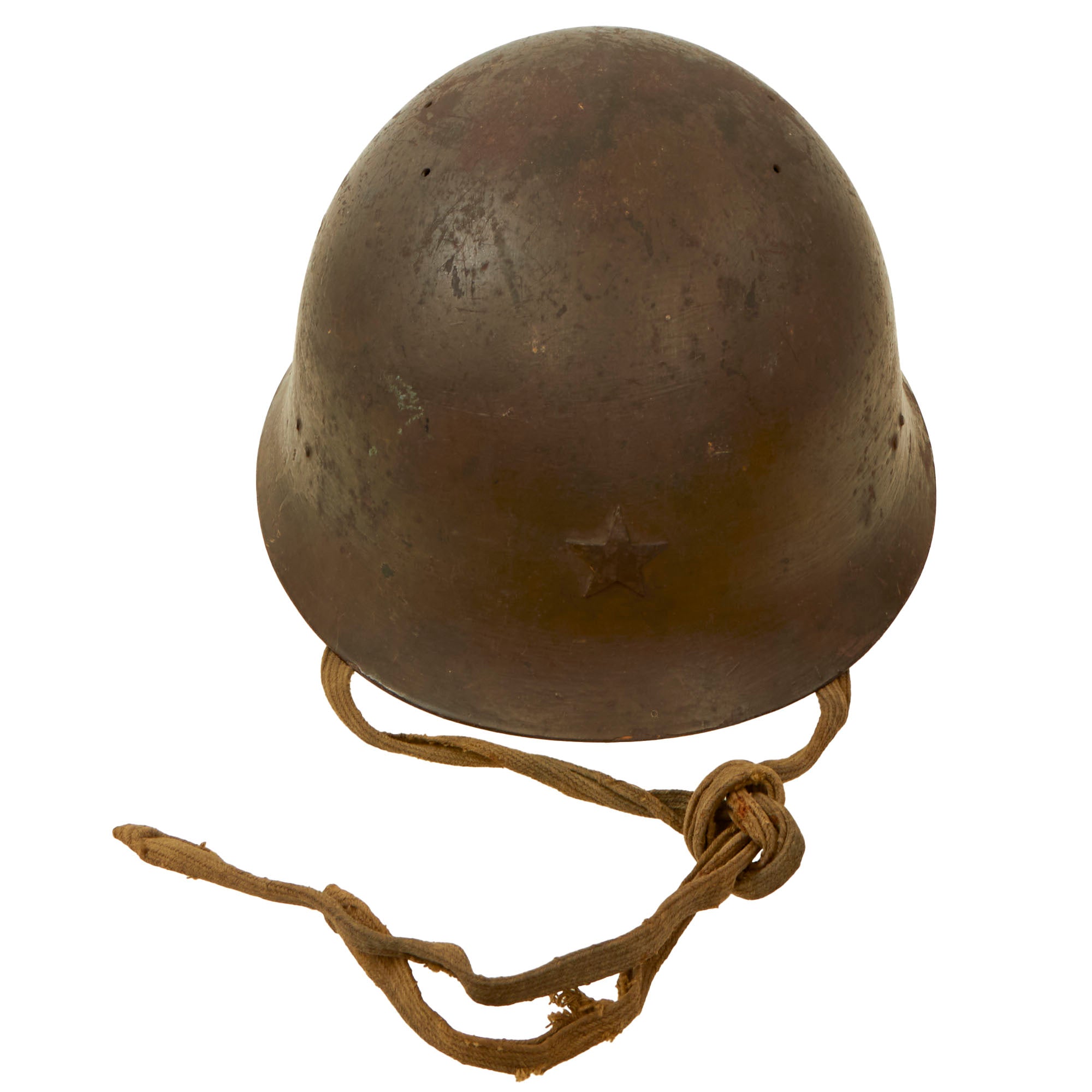 Original Japanese WWII Type 90 Army Helmet with Complete Liner and Chi ...