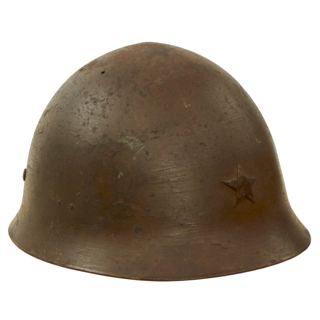 Original Japanese WWII Type 90 Army Helmet with Complete Liner and Chi ...