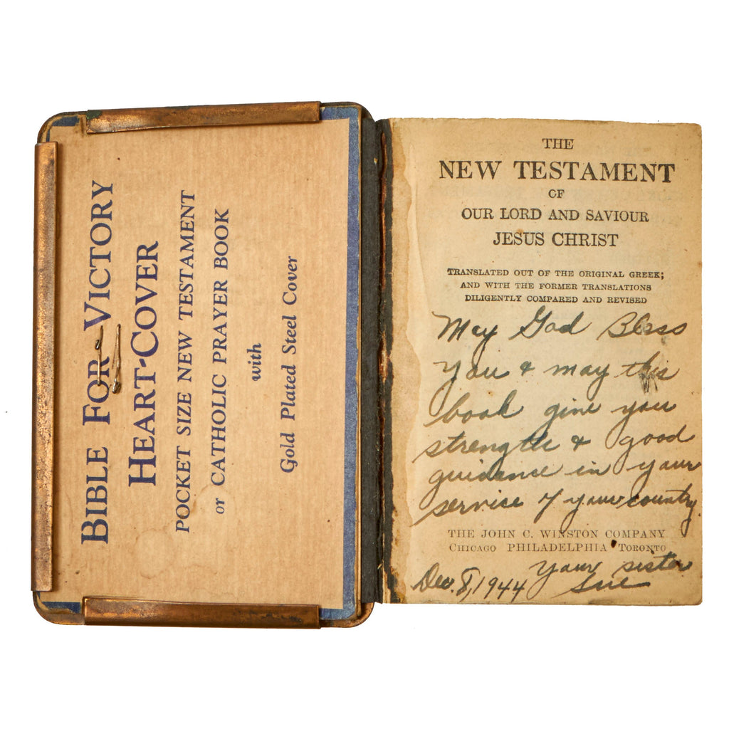 Original U.S. WWII “May This Comfort and Protect You” New Testament He ...