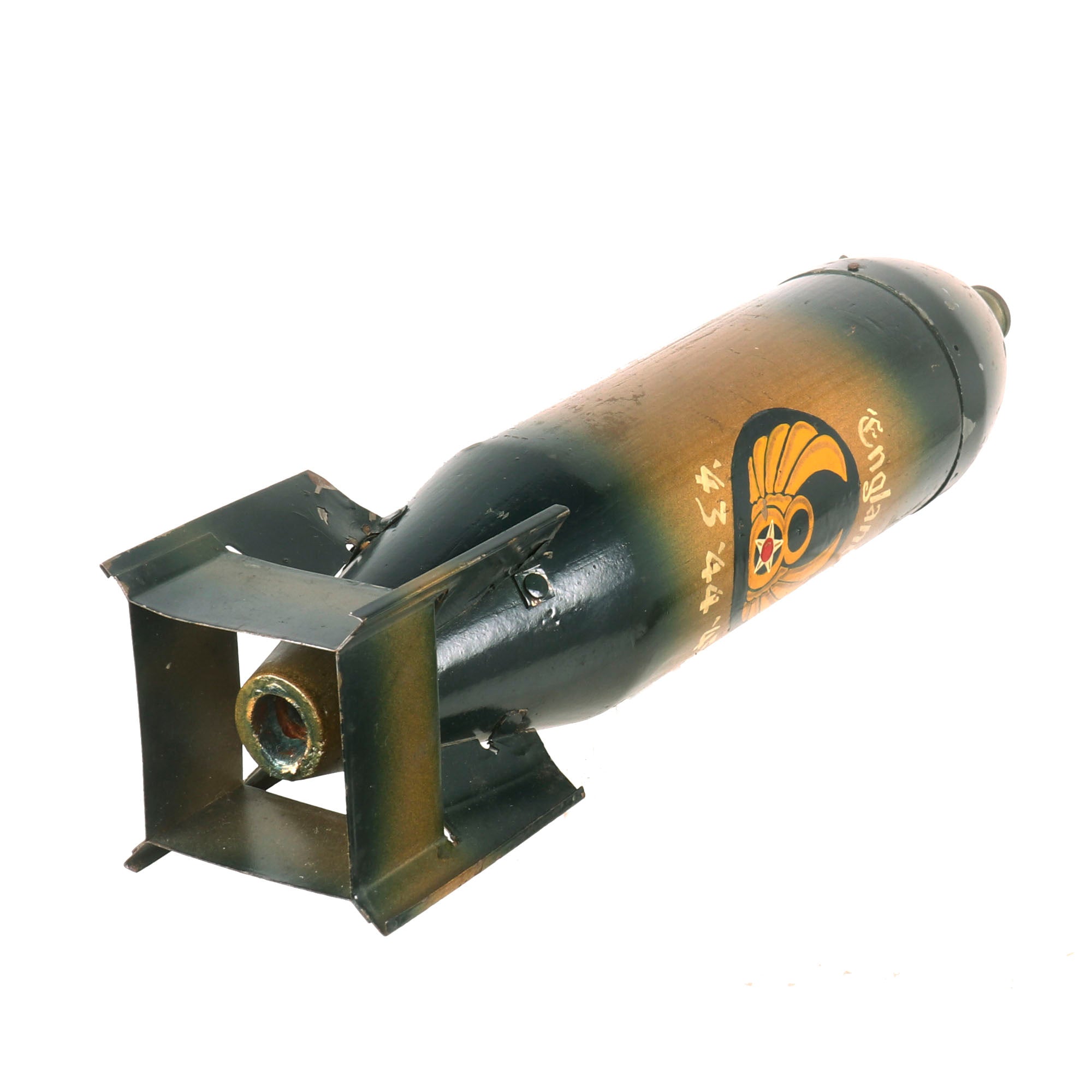 Original U.S. WWII 8th Air Force Inert Aerial Bomb Trench Art Display ...