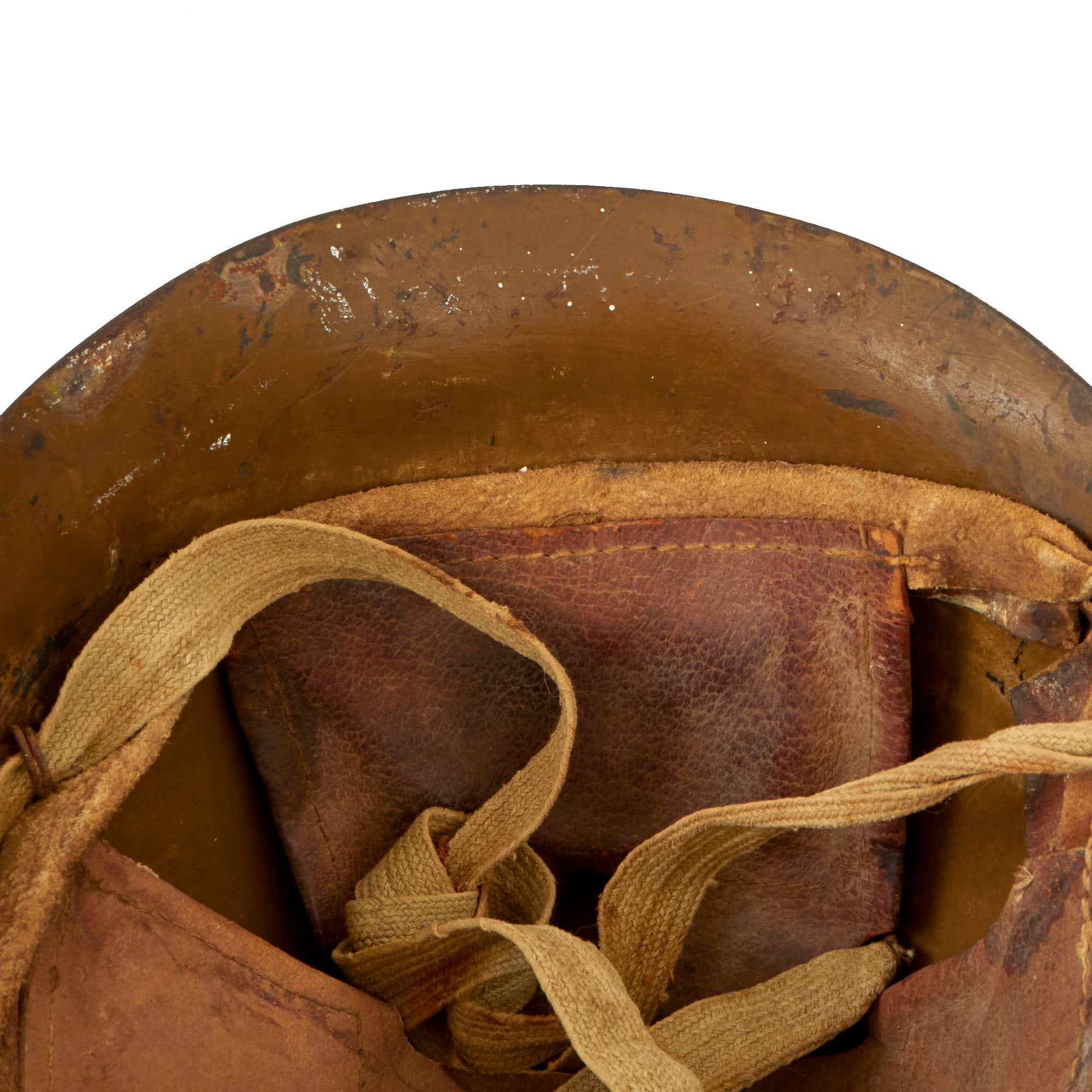 Original Japanese WWII Type 90 Army Helmet with Complete Liner and Chi ...