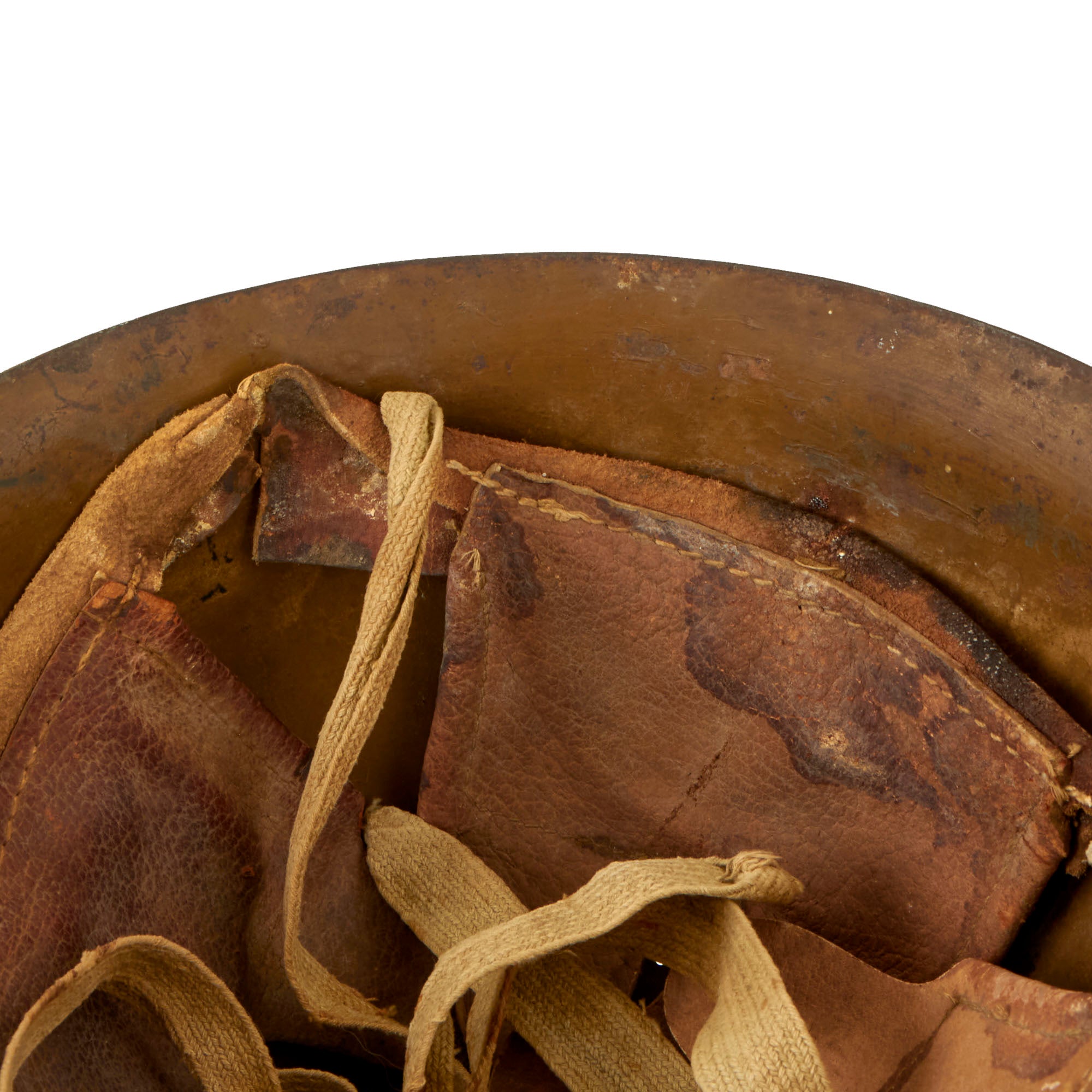 Original Japanese WWII Type 90 Army Helmet with Complete Liner and Chi ...