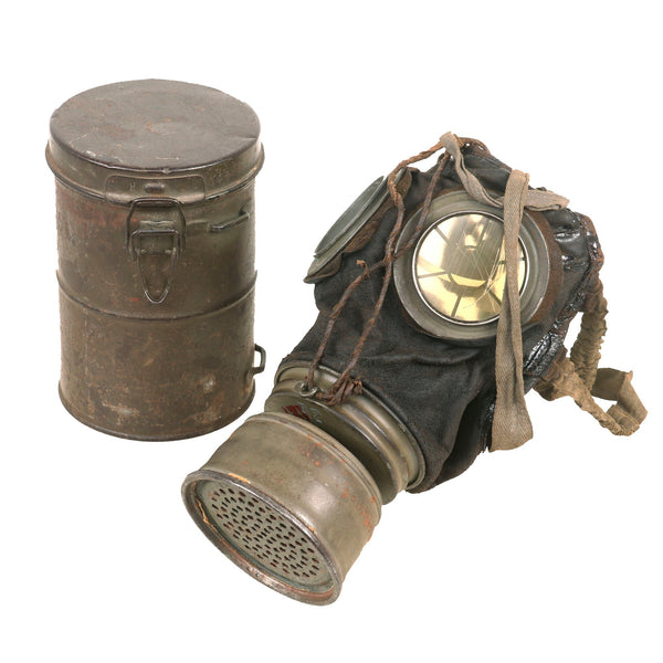 Original Imperial German WWI M1917 Ledermaske Gas Mask with Can & Spar ...