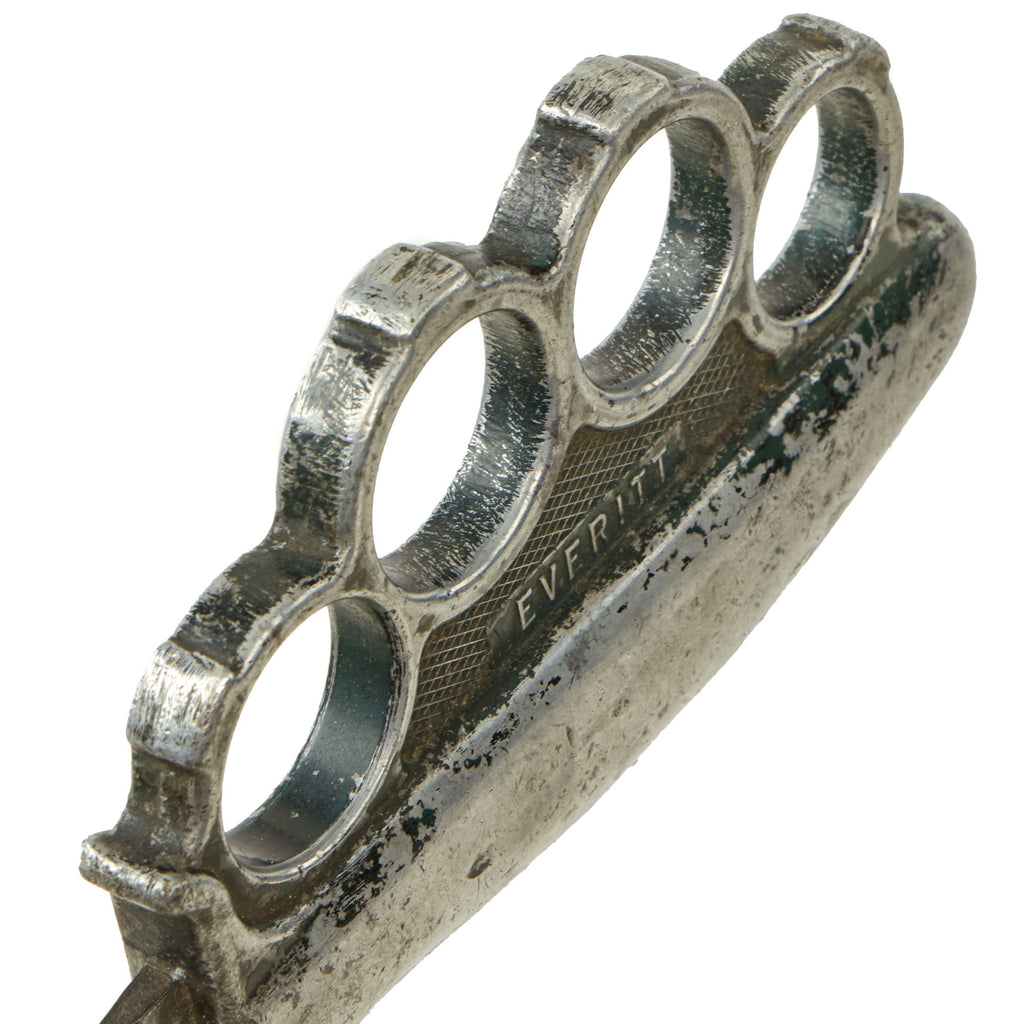 Original U.S. WWII Rare Everitt Green Handle Knuckle Fighting Knife wi ...