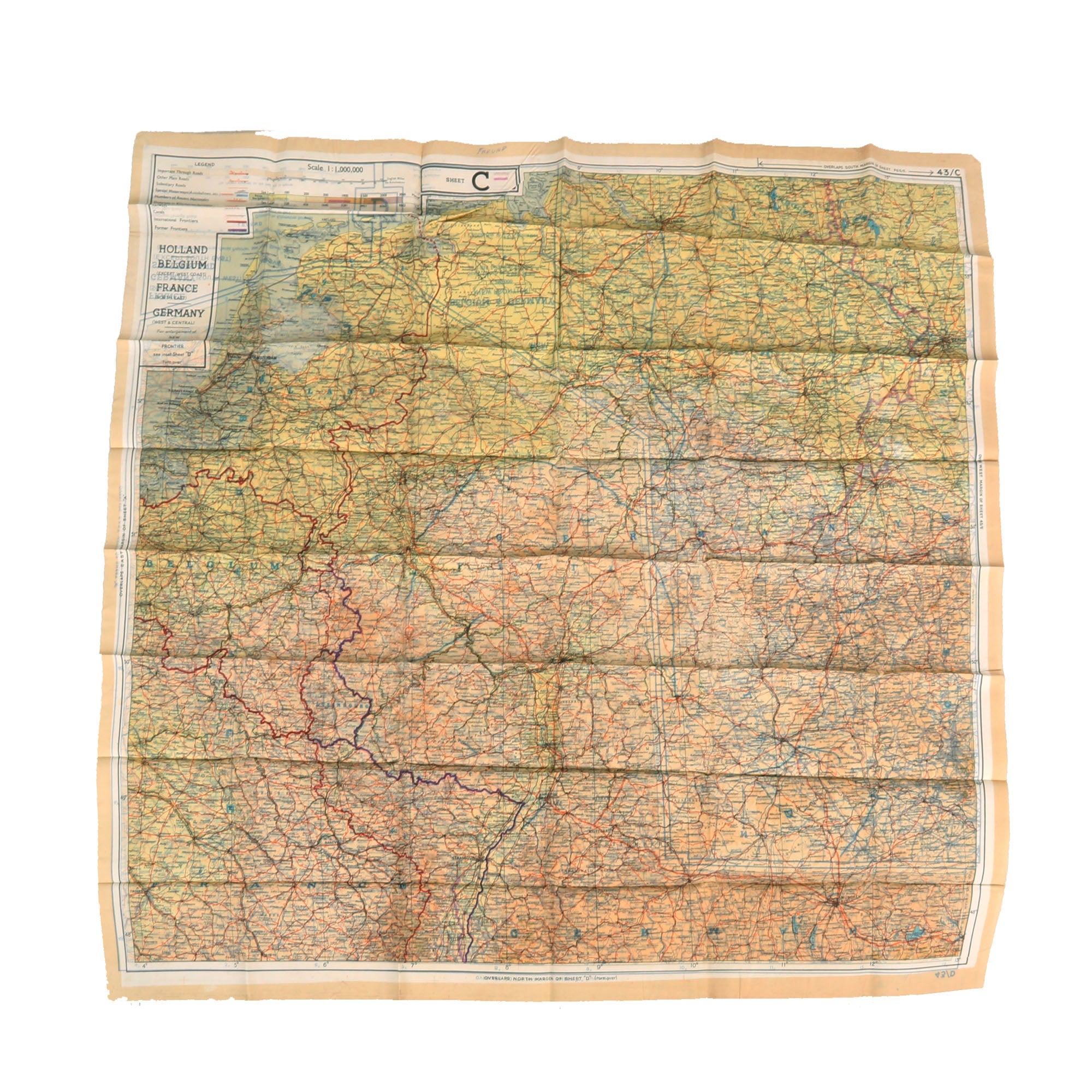 Original U.S. WWII 1943 Color Silk C/D “Escape Map” With “Maps Only” P ...