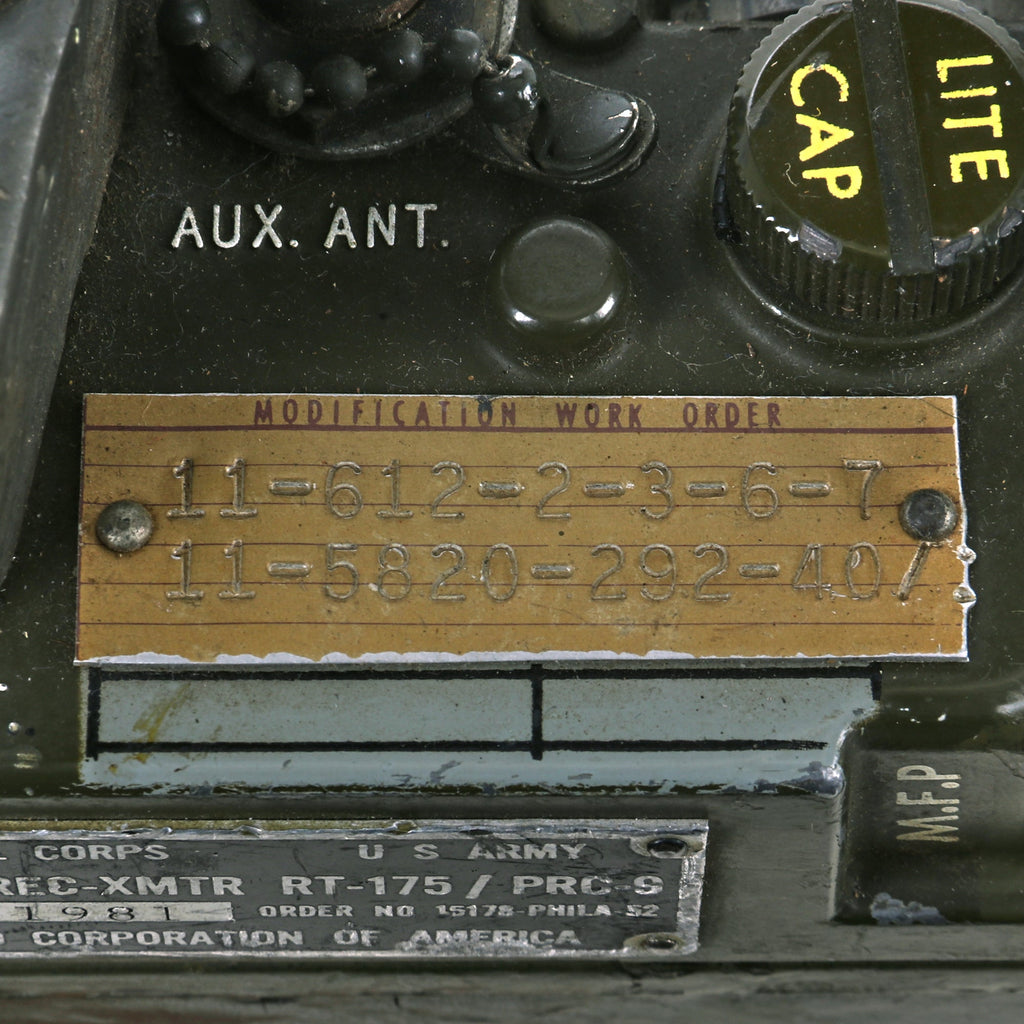 Original U.S. Korean & Vietnam War RT-175/PRC-9 Radio Rig with Antenna ...