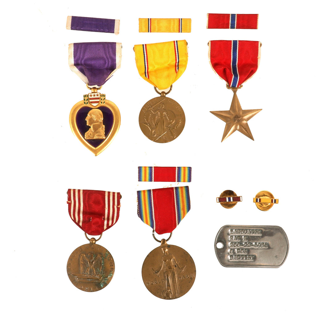 Original U.S. WWII Engraved Purple Heart Medal Grouping - Jay H Raney ...