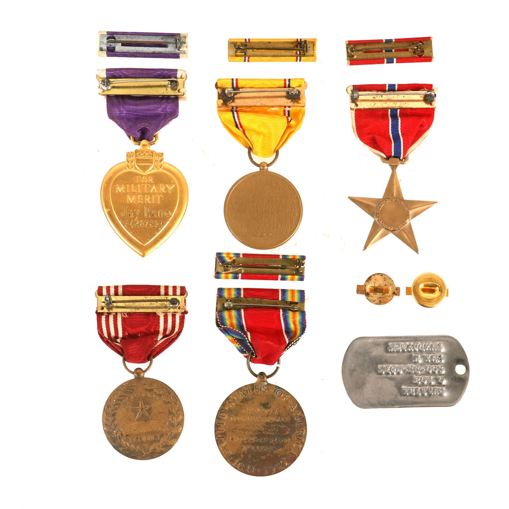 Original U.S. WWII Engraved Purple Heart Medal Grouping - Jay H Raney ...