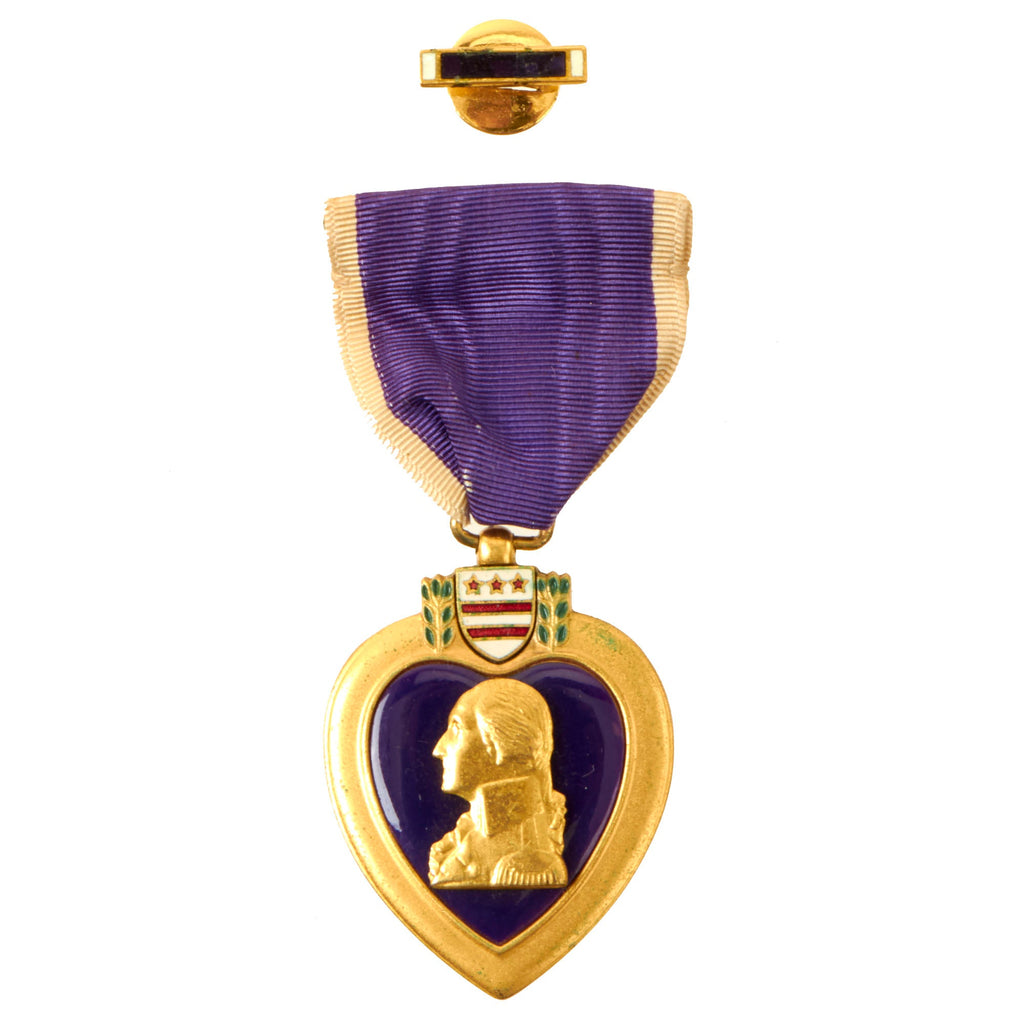 Original U.S. WWII Privately Engraved Purple Heart & Pin in Original B ...