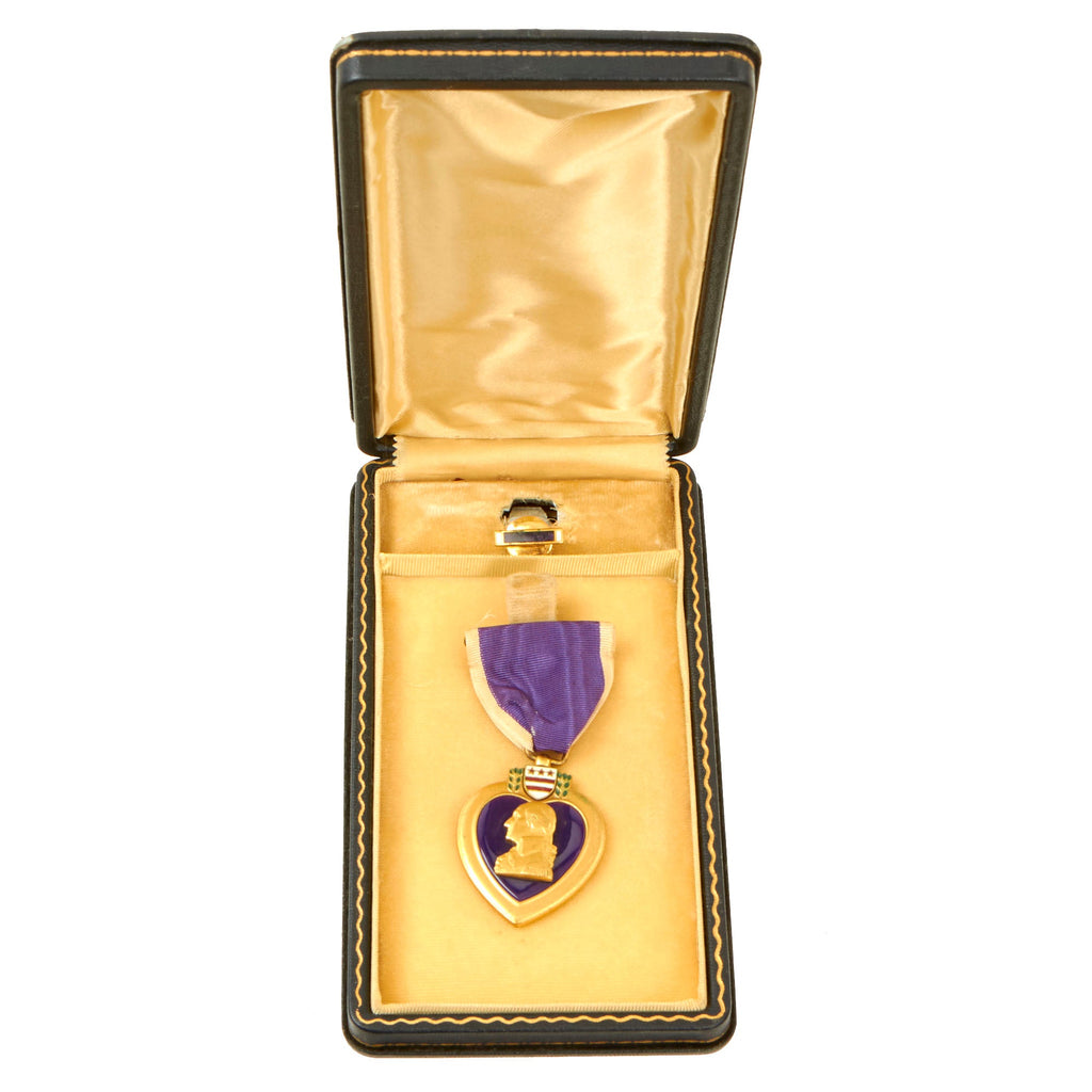 Original U.S. WWII Privately Engraved Purple Heart & Pin in Original B ...