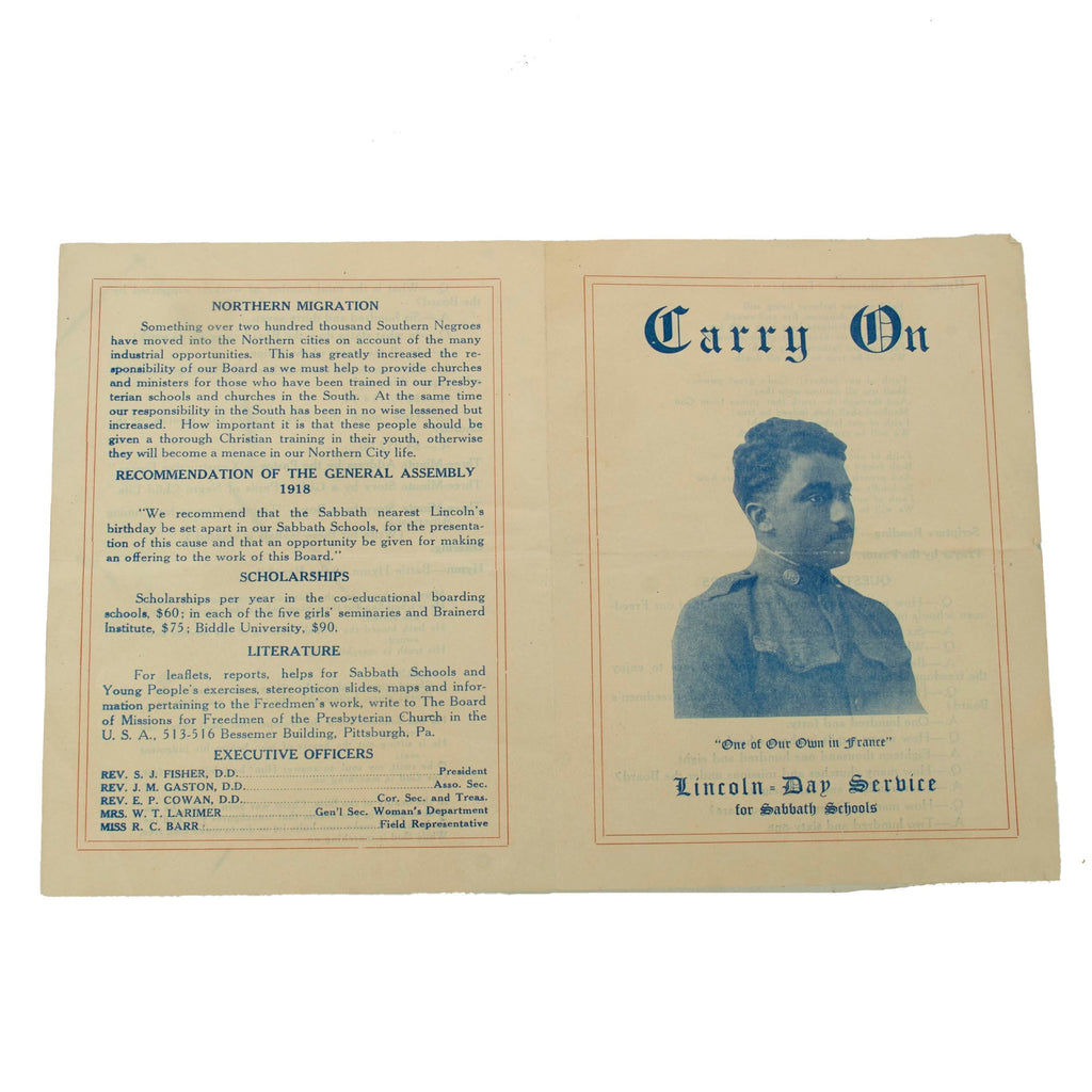 Original U.S. WWI 92nd Division “Buffalo Soldiers” African-American 36 ...