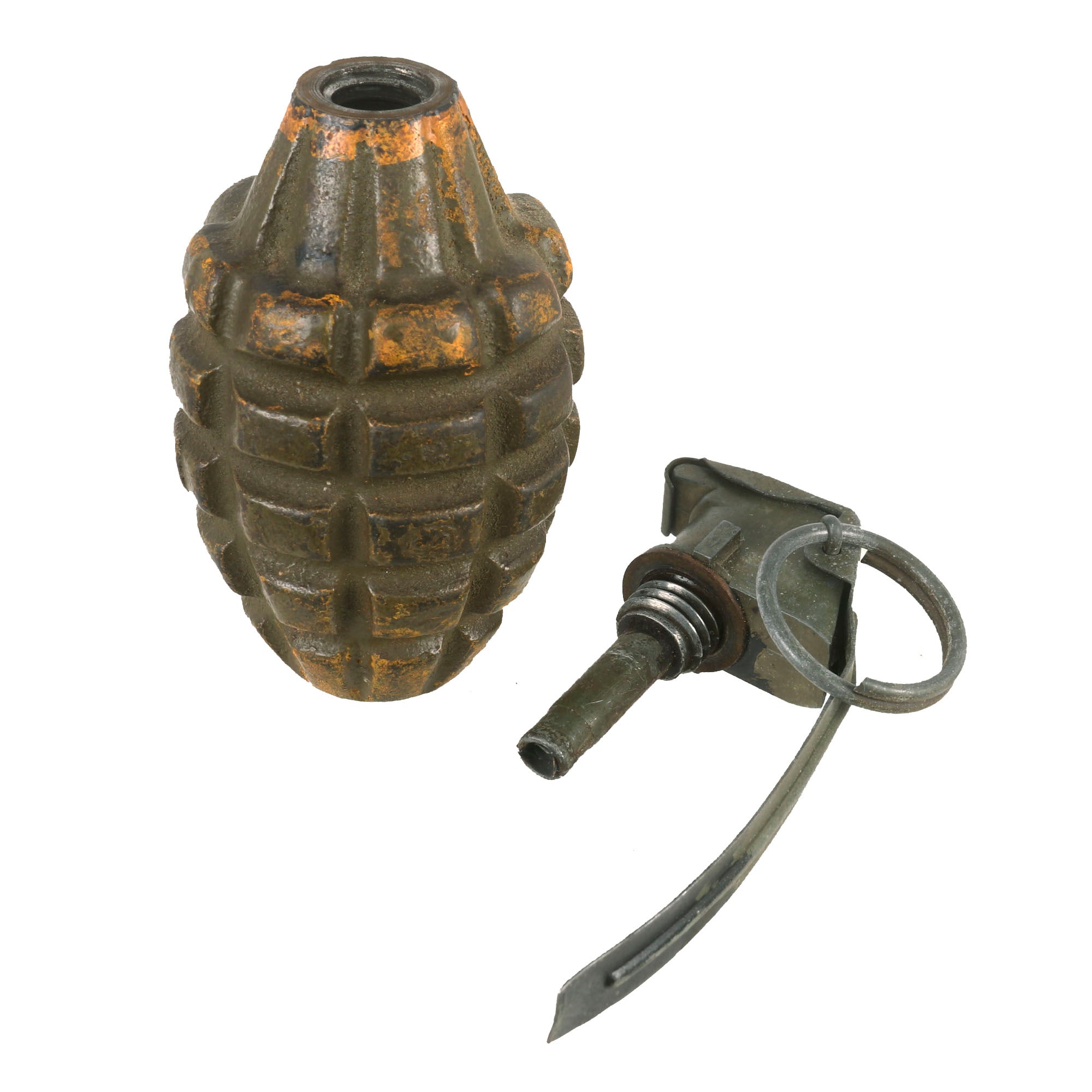 Original U.S. WWII Inert MkII Pineapple Grenade with Yellow Ring with ...