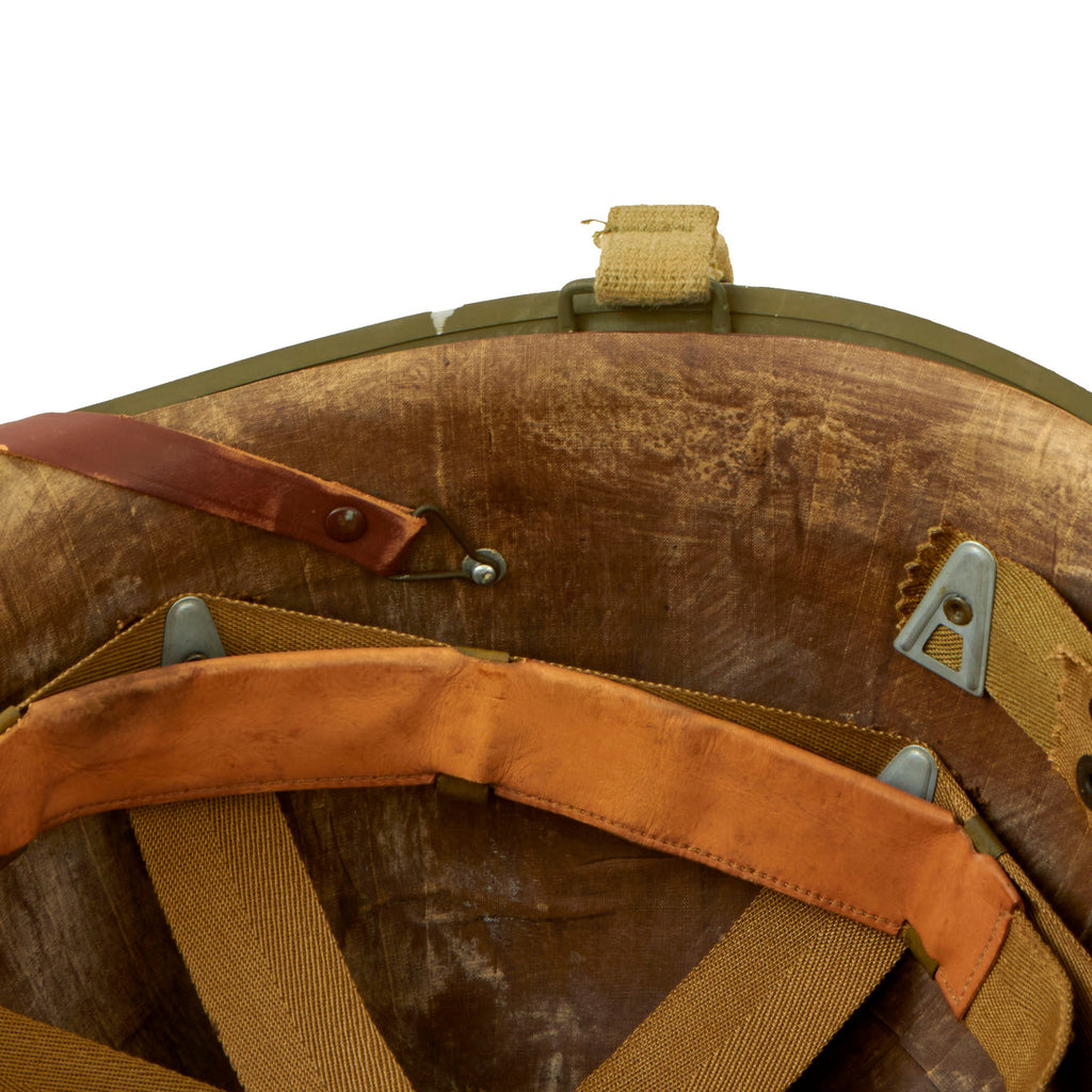 Original U.S. WWII Untouched M1 Fixed Bale Helmet with RARE Hood Rubbe ...