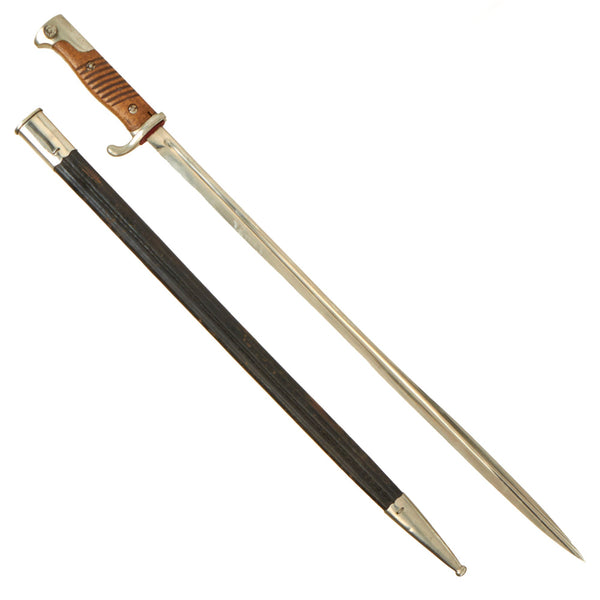Original German WWI M1898 GEW 98 Nickel Plated Parade Bayonet with Sca ...
