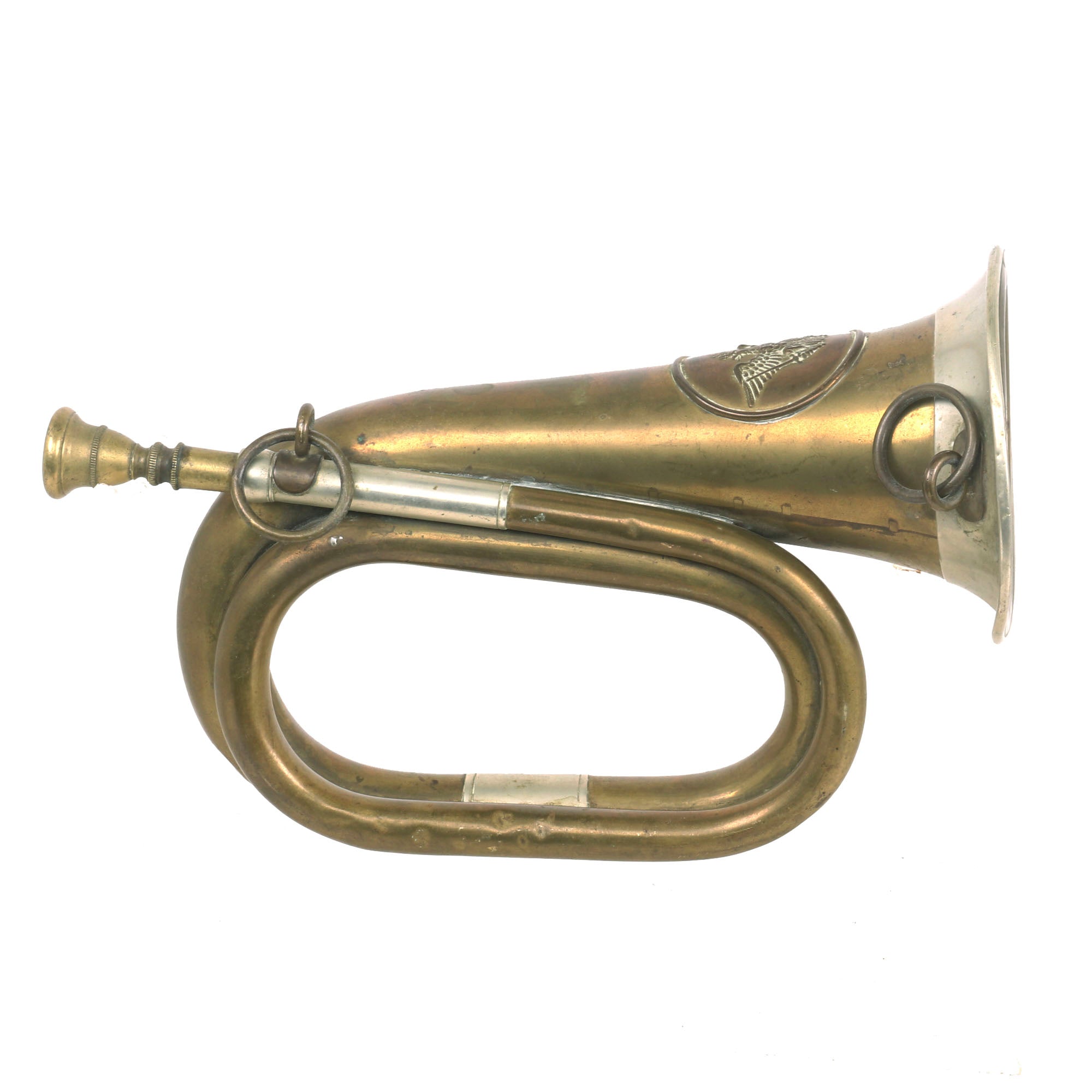 Original Imperial German WWI Military Bugle Bearing Prussian Crest - c ...