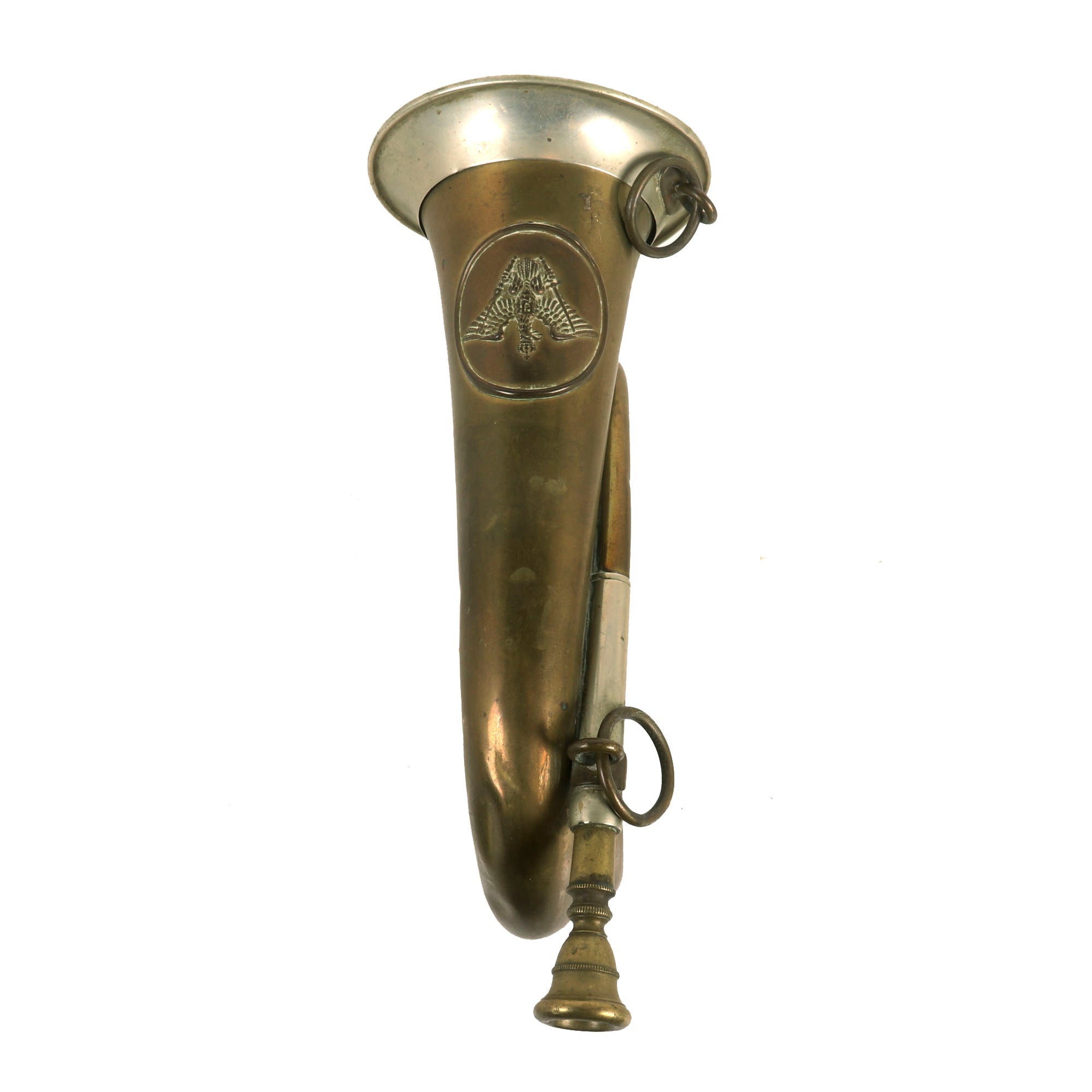 Original Imperial German WWI Military Bugle Bearing Prussian Crest - c ...