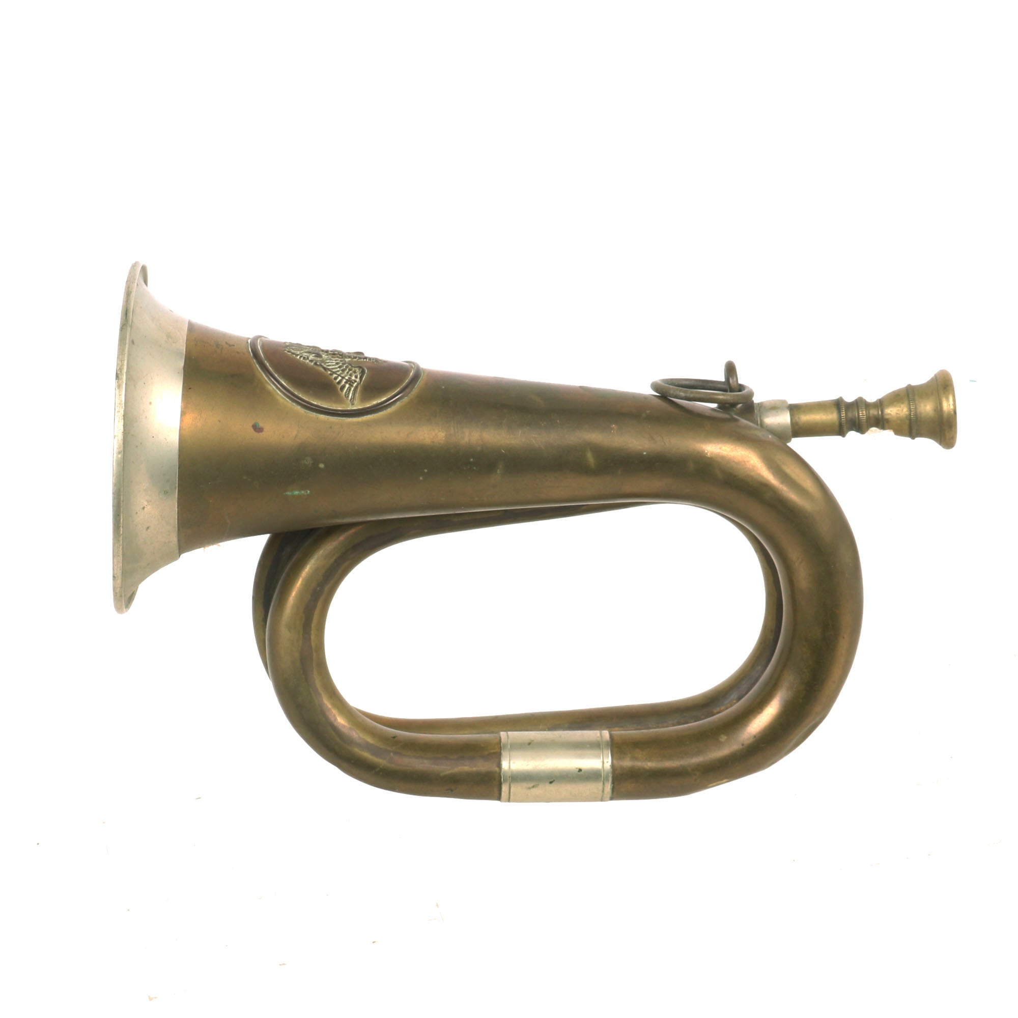 Original Imperial German WWI Military Bugle Bearing Prussian Crest - c ...