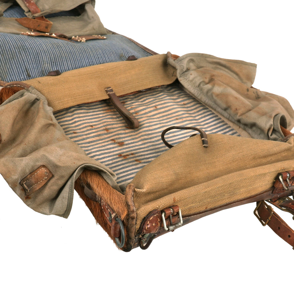 Original German WWII Tornister 34 Cowhide Backpack with Shoulder Straps ...