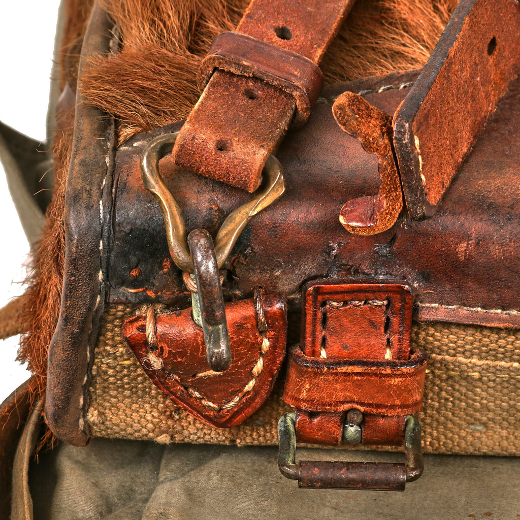 Original German WWII Tornister 34 Cowhide Backpack with Shoulder Straps ...