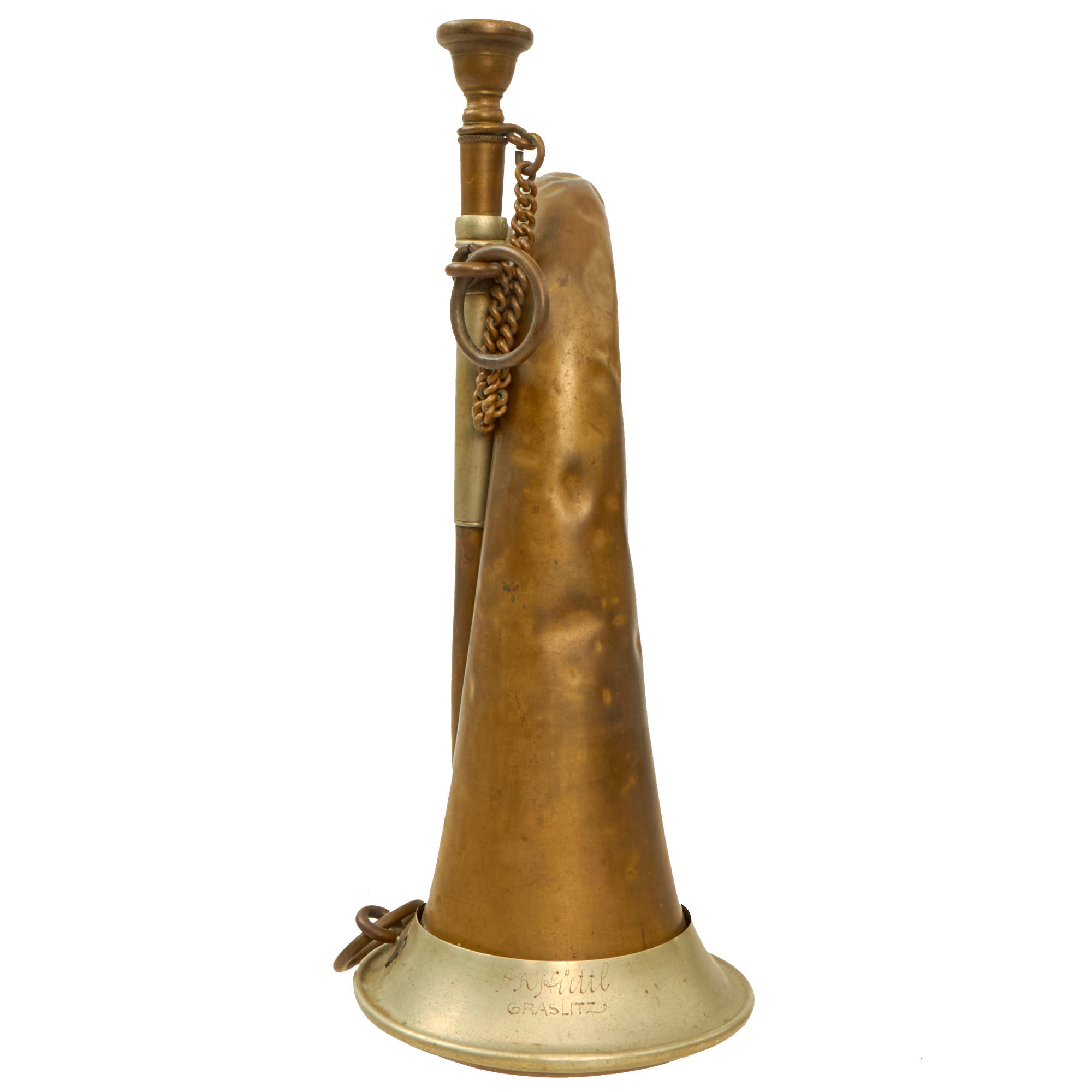Original Imperial German WWI Military Bugle by A. K. Hüttl Graslitz ...