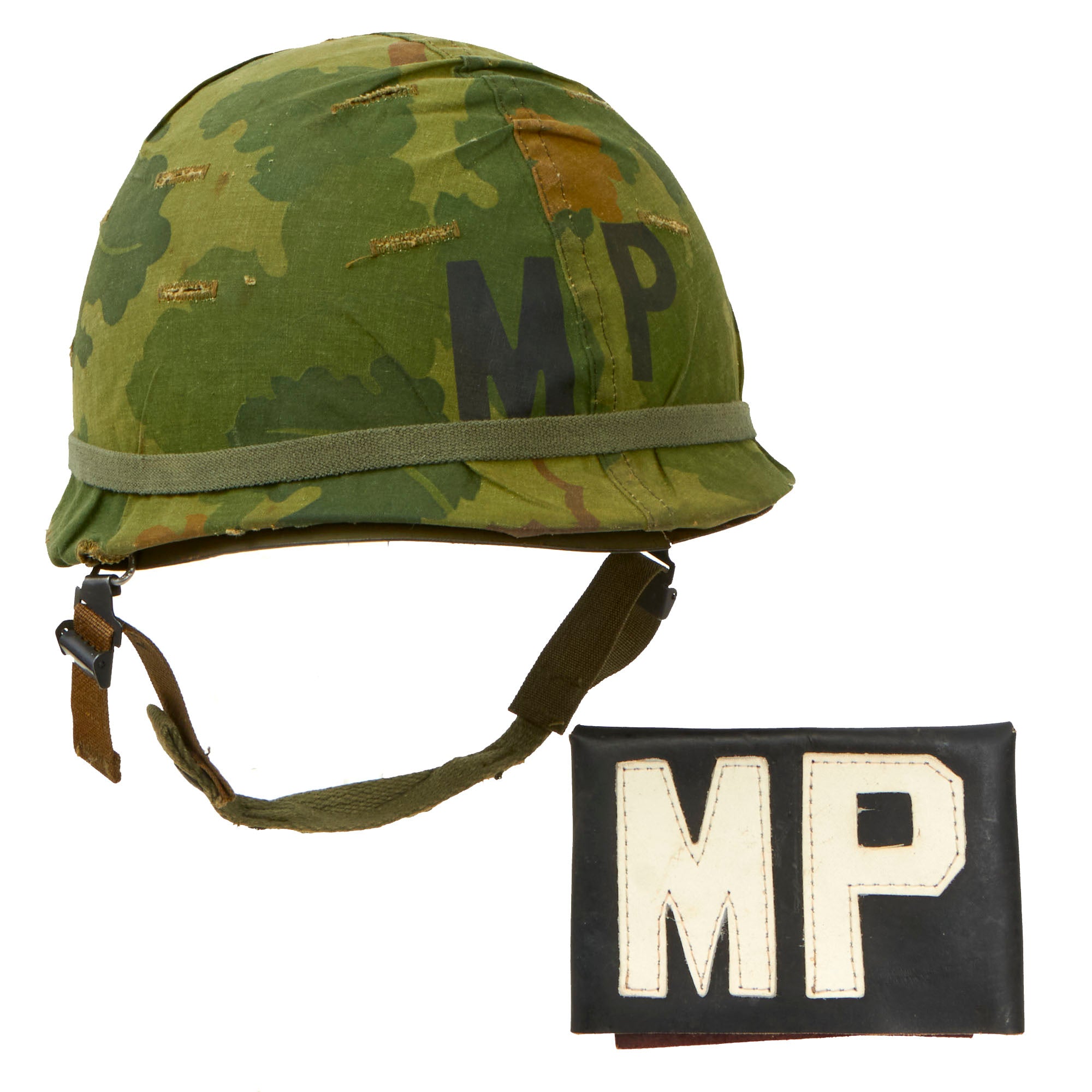 Original U.S. Late Vietnam War Era Military Police M1 Helmet with 1974 ...