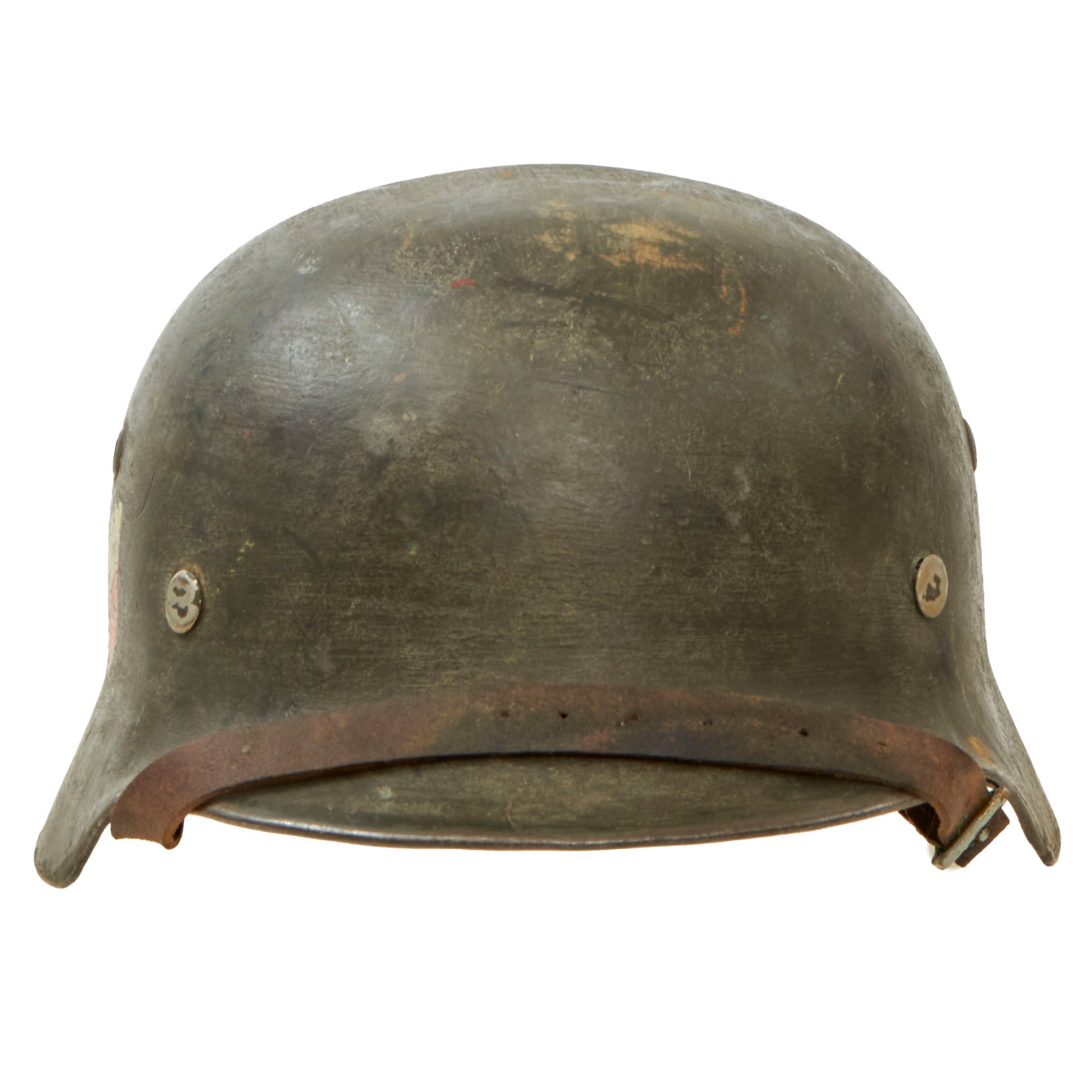 Original German WWII Extra Large Army Heer M35 Double Decal Helmet wit ...