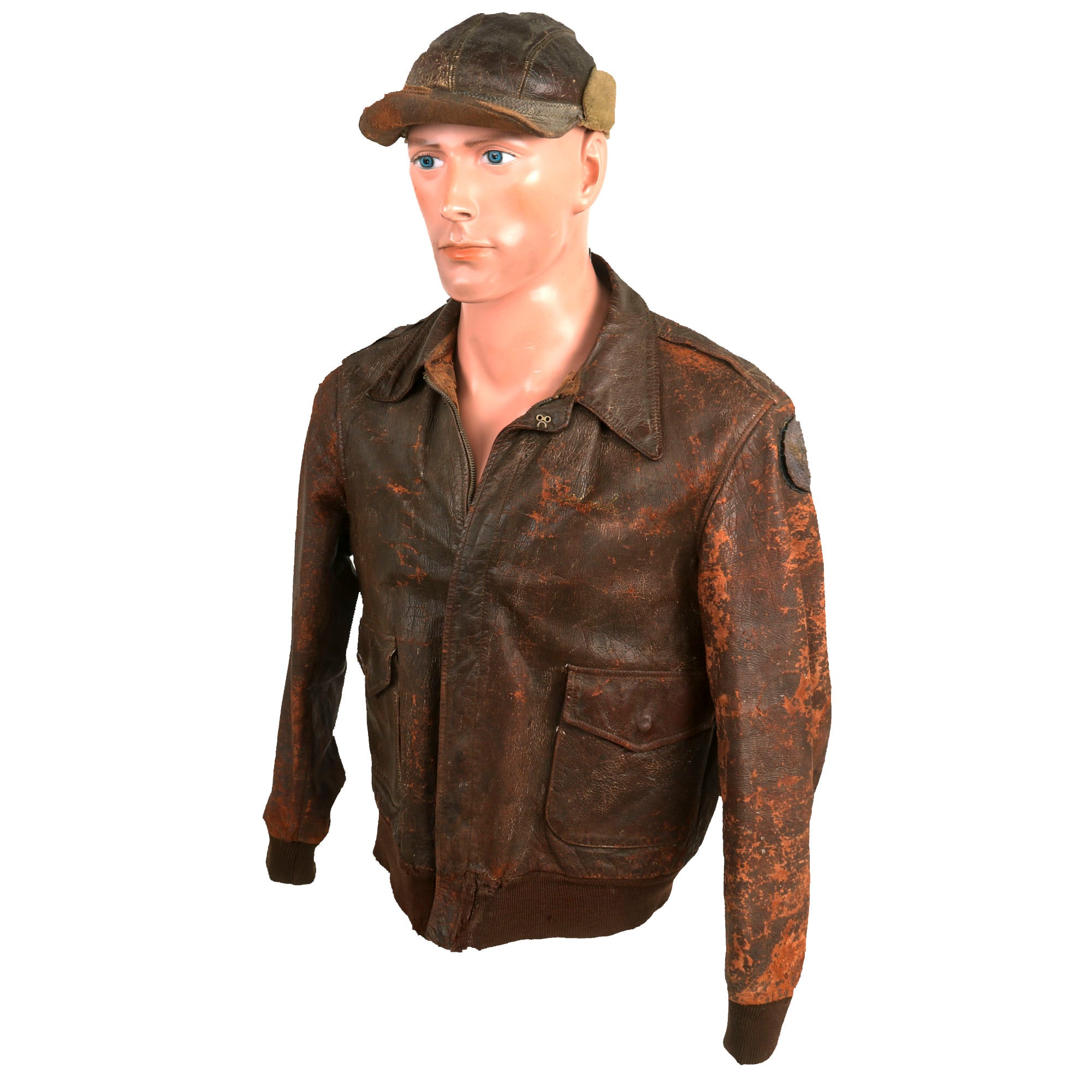 Original U.S. WWII B-17 My Devotion Painted A-2 Jacket and B-2 Hat Nam ...