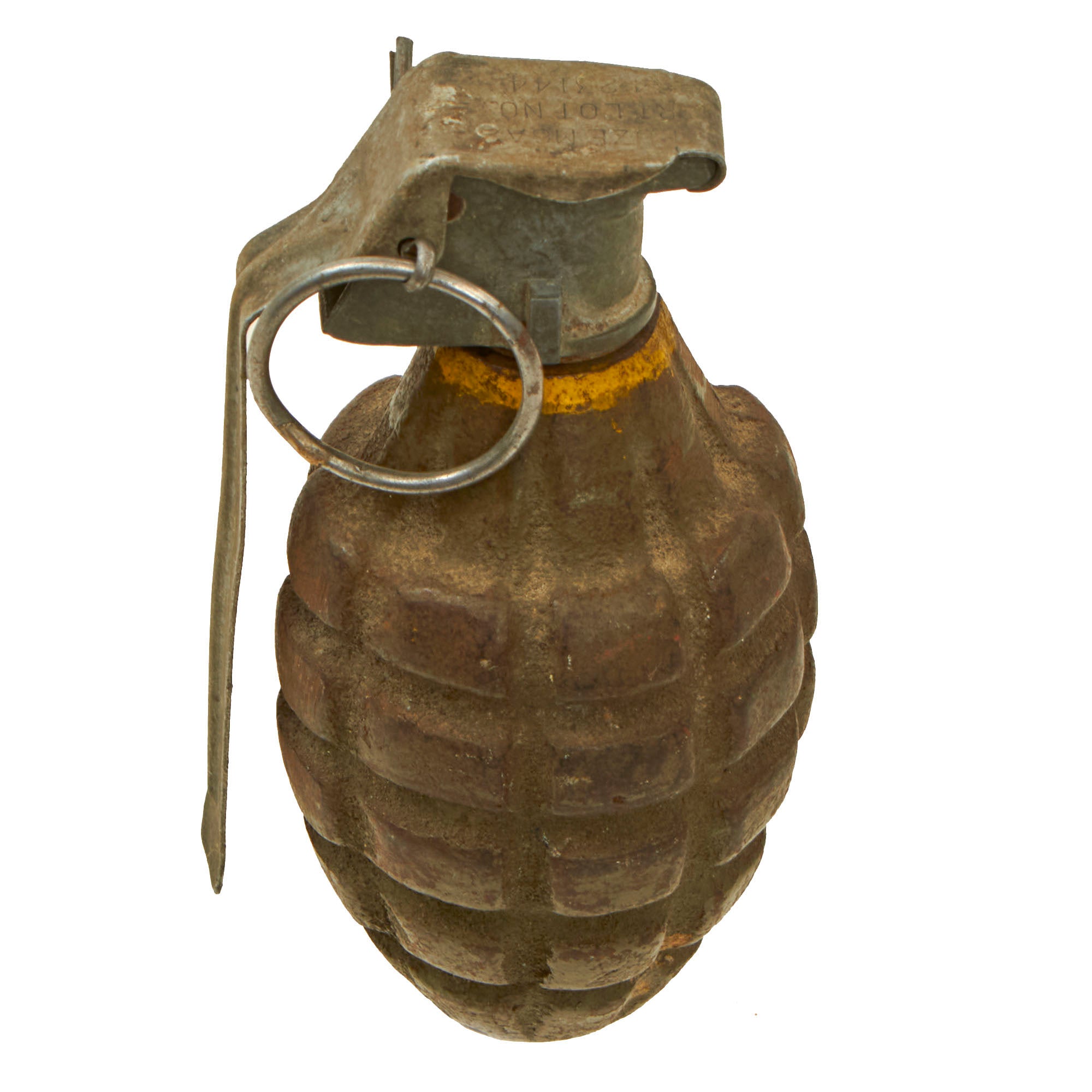 Original U.S. WWII Inert MkII Pineapple Grenade with Yellow Ring with ...