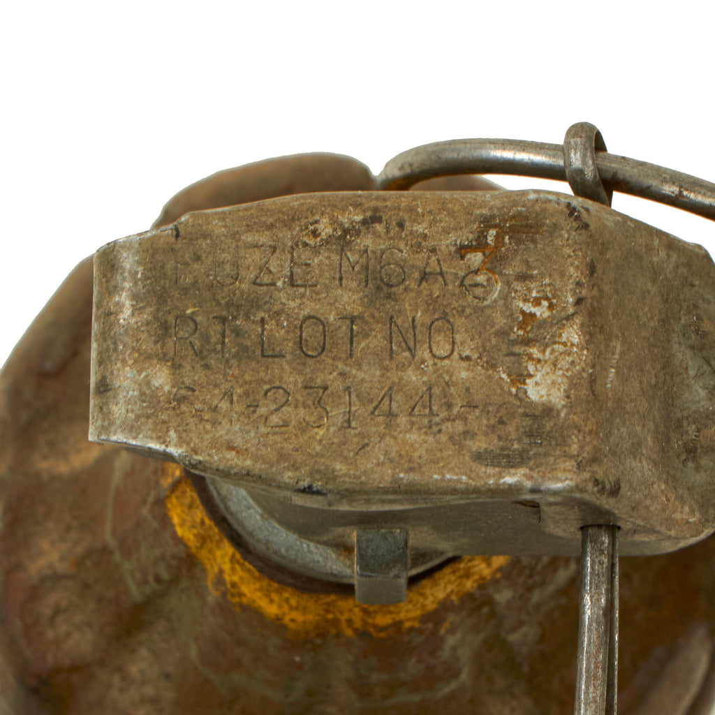 Original U.S. WWII Inert MkII Pineapple Grenade with Yellow Ring with ...