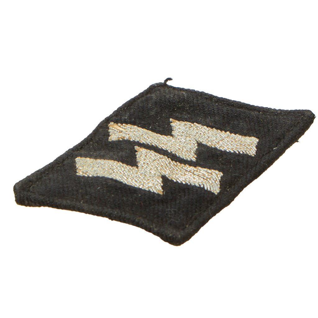 Original German WWII SS Flatwire Embroidered EM/NCO Double Sig Rune Co ...