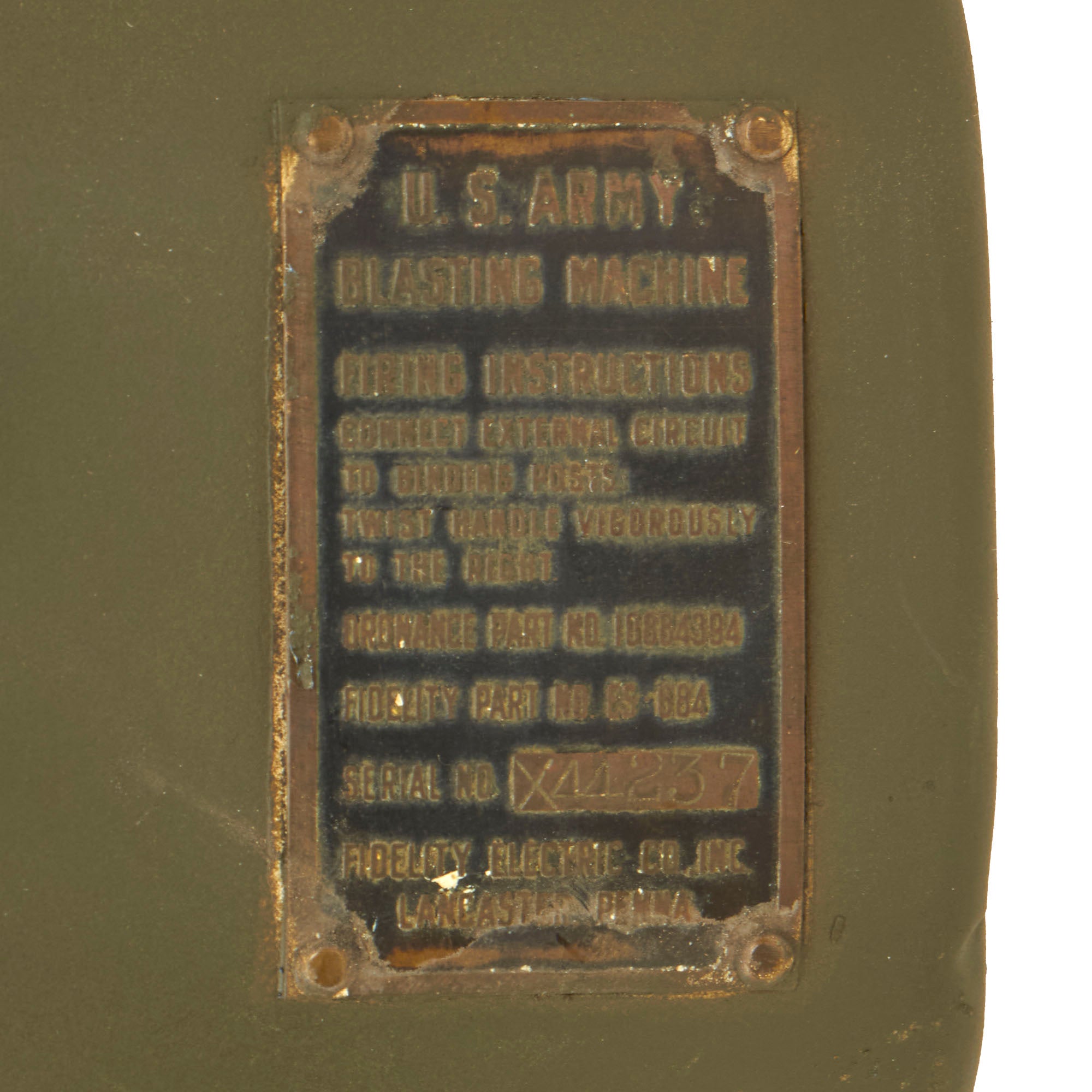 Original U.S. WWII US Army “10 Cap” Blasting Machine For Manual Firing ...