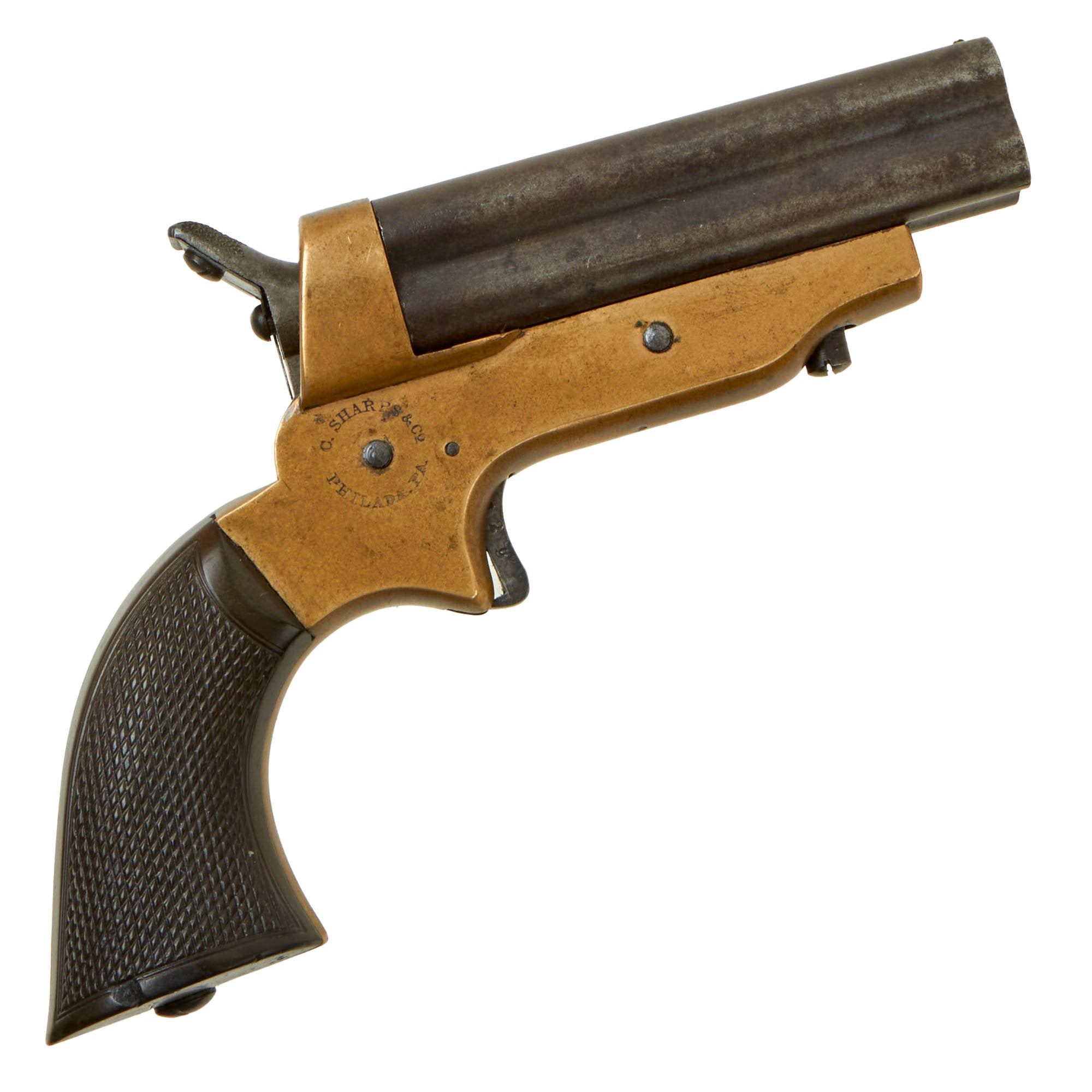 Original 19th Century U.S. Sharps Model 2C .30 Rimfire 4 Barrel Brass ...
