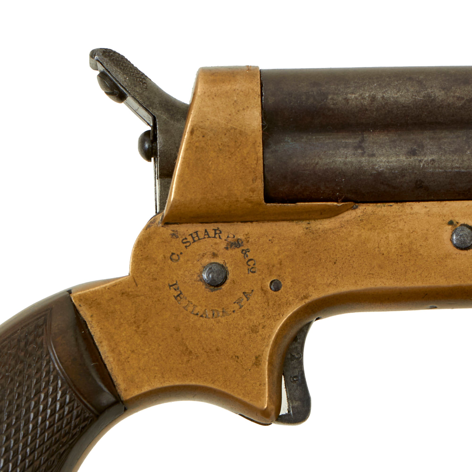Original 19th Century U.S. Sharps Model 2C .30 Rimfire 4 Barrel Brass ...