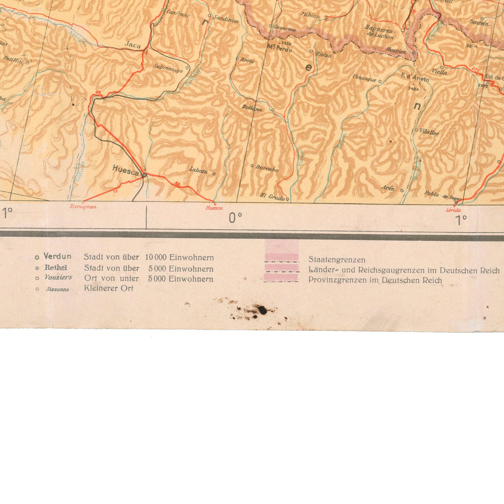 Original German WWII USGI Captured Headquarters Map of France Showing ...