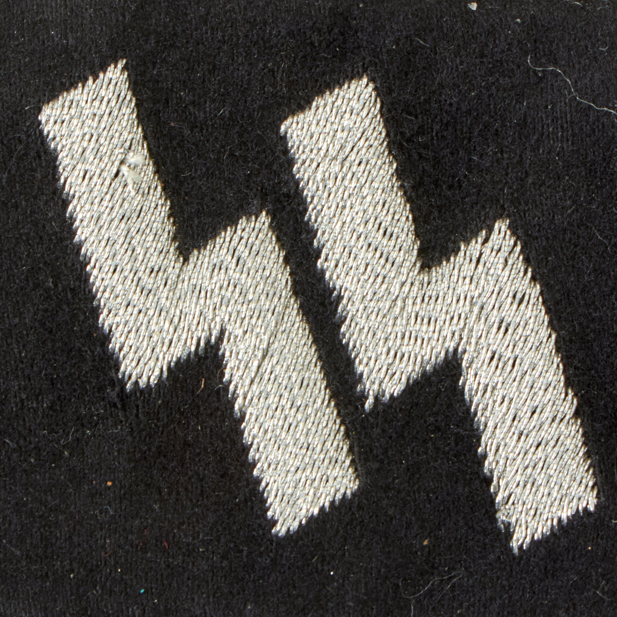 Original German WWII SS Officers Late War Bullion Embroidered Double S ...