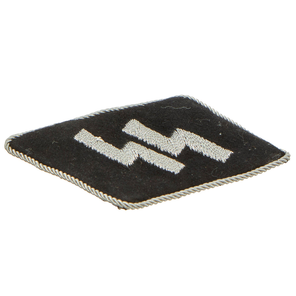 Original German WWII SS Officers Late War Bullion Embroidered Double S ...
