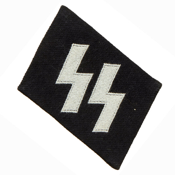 Original German WWII Unissued SS EM/NCO BeVo Embroidered Double Sig Ru ...