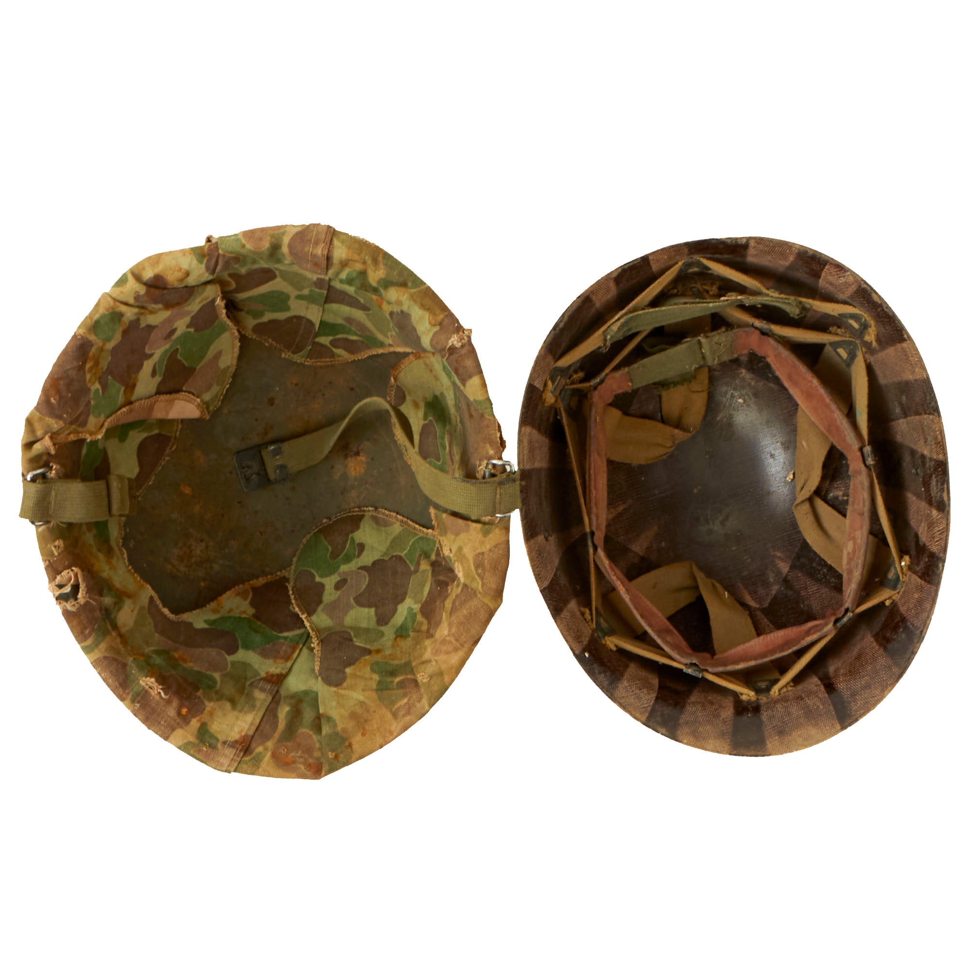 Original U.S. WWII & Korean War USMC M1 Helmet with Seaman Liner and B ...