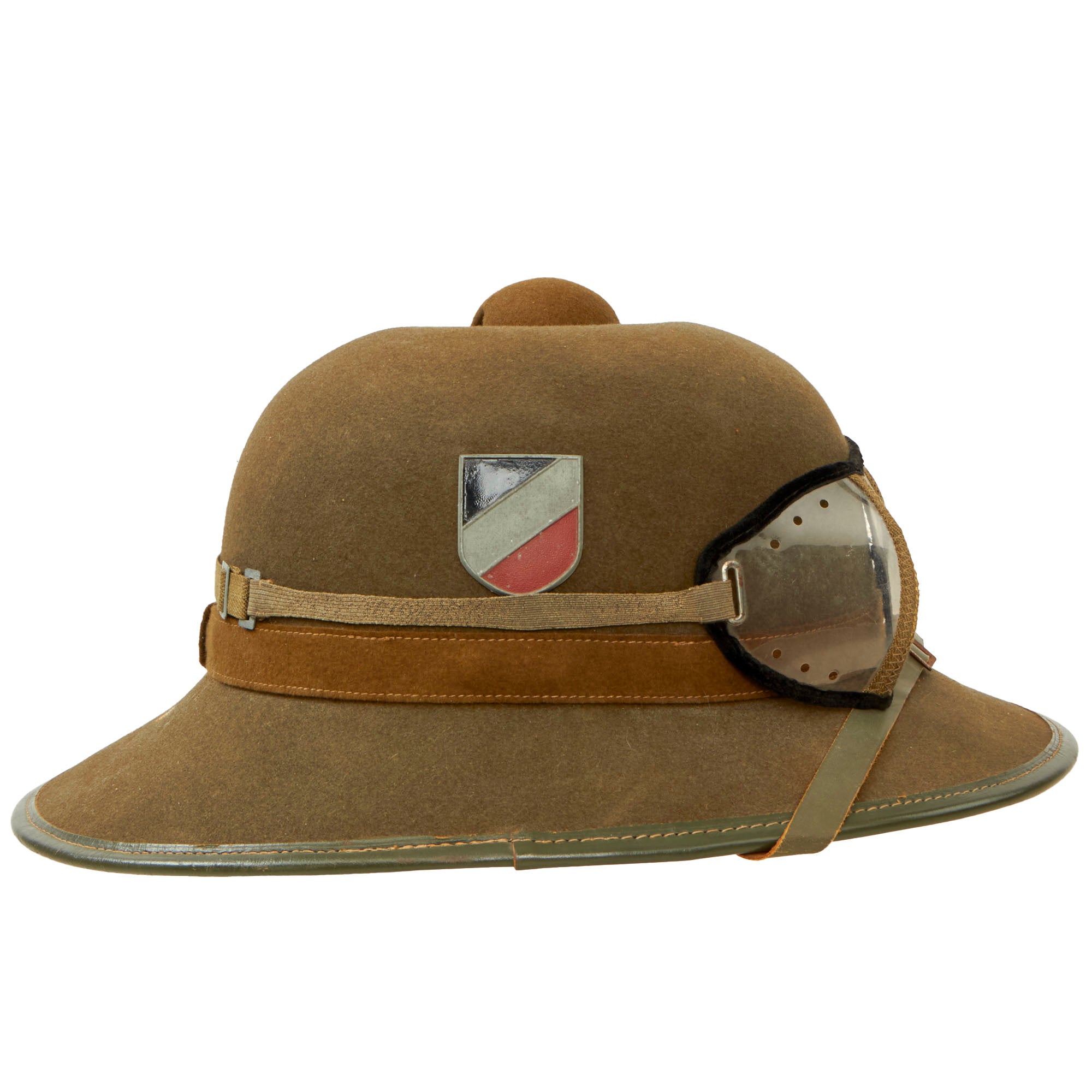 Original German WWII 1942 dated 2nd Model Afrikakorps DAK Sun Helmet b ...