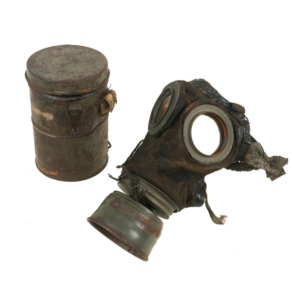 Original Imperial German WWI M1917 Ledermaske Gas Mask with Can & Spar ...