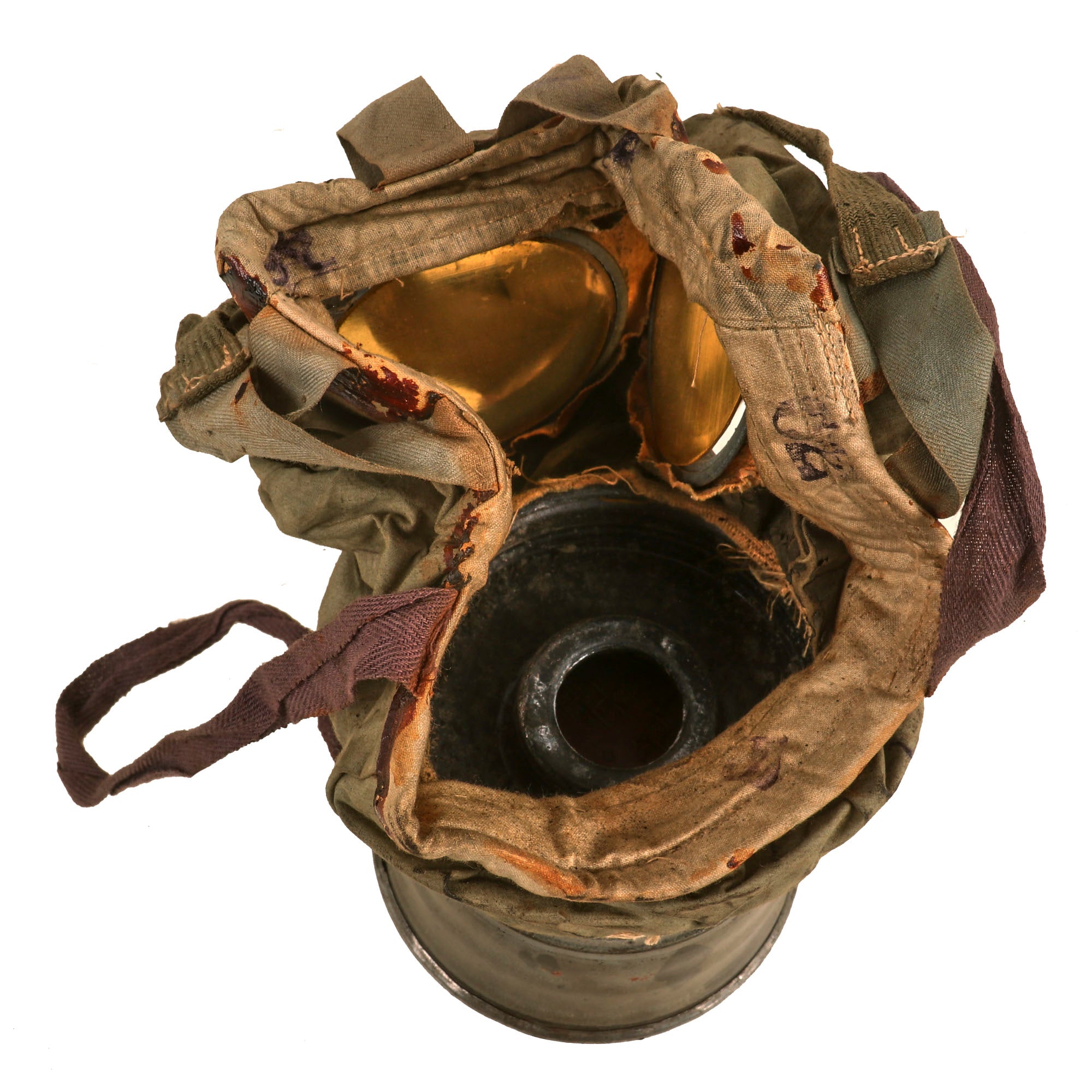 Original Imperial German WWI Gummimaske GM-15 Rubberized Gas Mask with ...