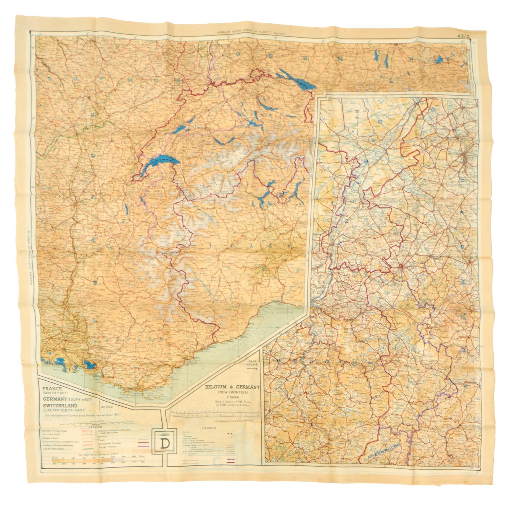 Original U.S. WWII Set of 2 1943 Color Silk “Escape Maps” With “Maps O ...