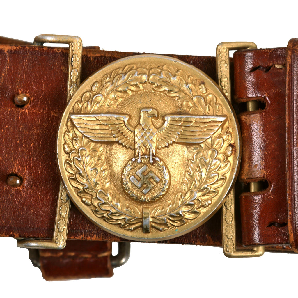 Original German WWII NSDAP Political Leader Leather Belt with Buckle ...