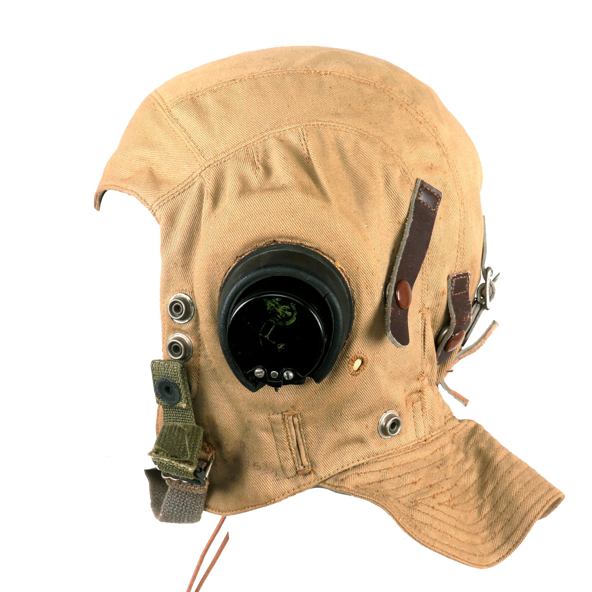 Original British WWII RAF Type D Flying Helmet with U.S. Type A-14 Oxy ...