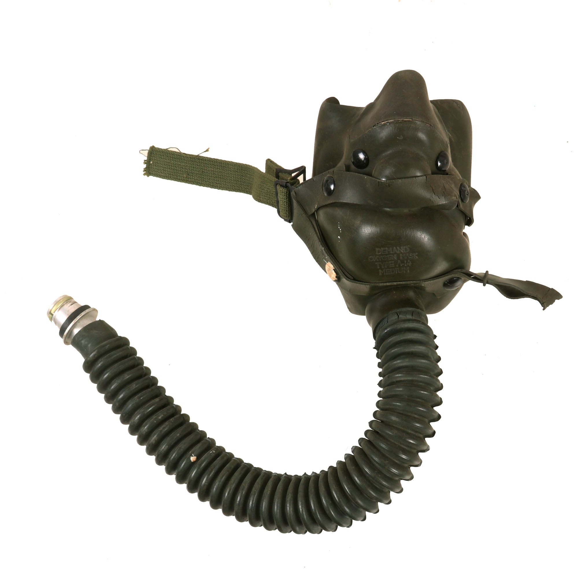 Original British WWII RAF Type D Flying Helmet with U.S. Type A-14 Oxy ...