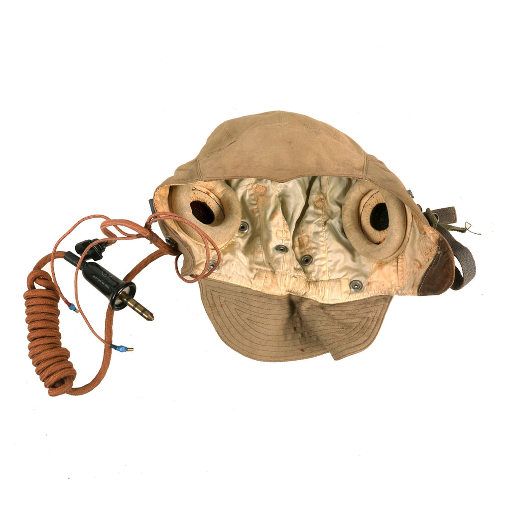 Original British WWII RAF Type D Flying Helmet with U.S. Type A-14 Oxy ...