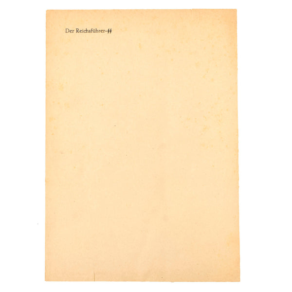Original German WWII A4 Size Letterhead Paper from Der Reichsführer-SS ...
